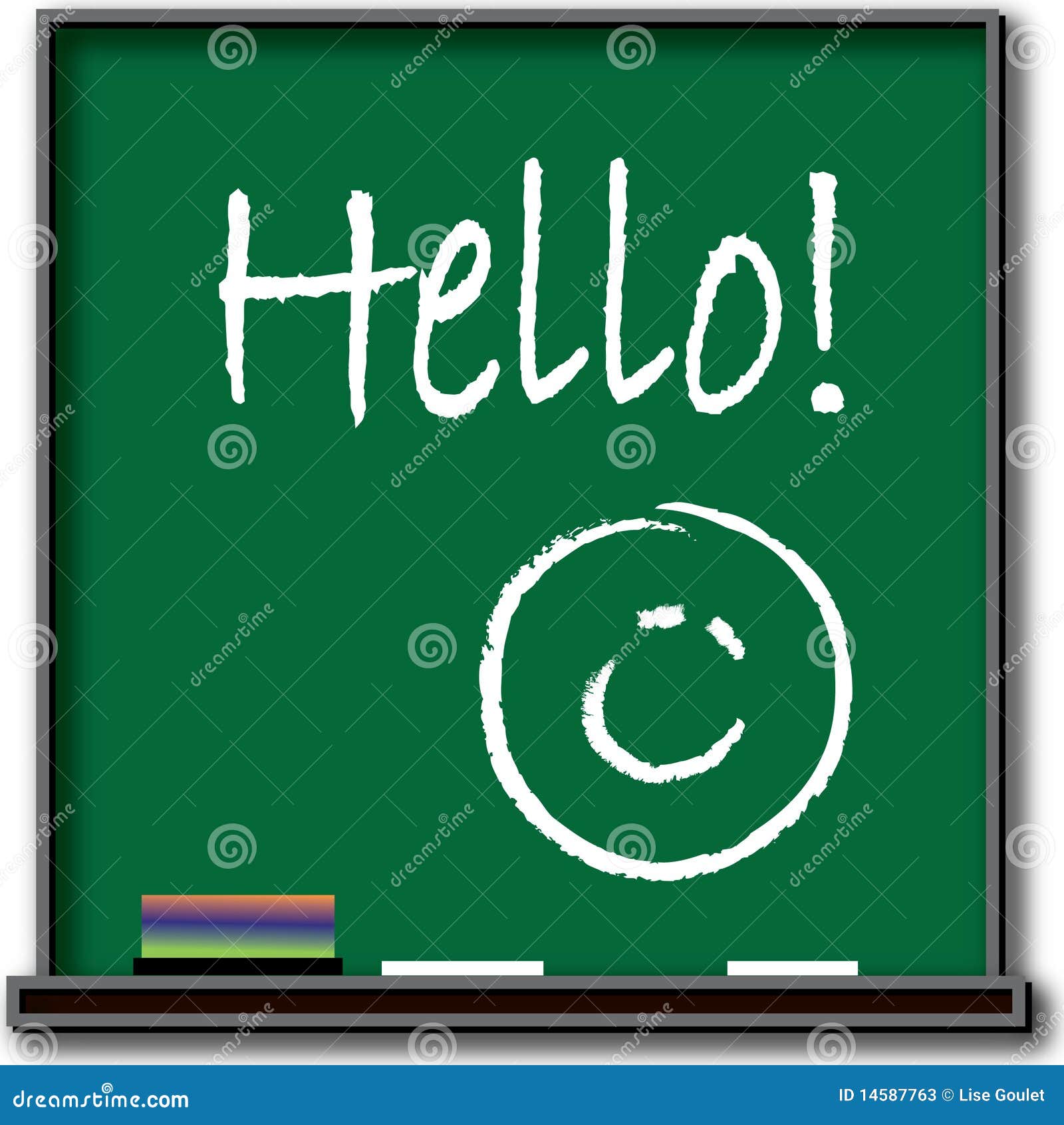 Hello on Blackboard Illustration Stock Vector - Illustration of message ...