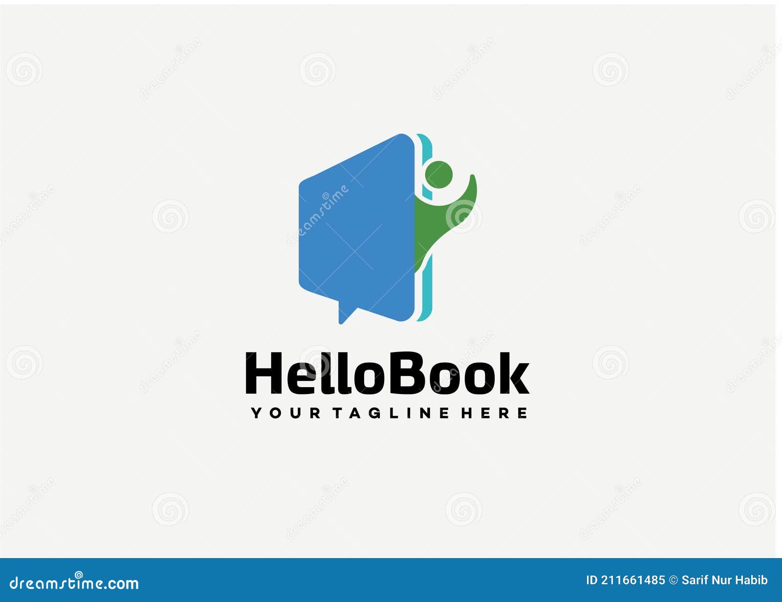 Hello Book Logo Design Template Stock Vector - Illustration of label ...
