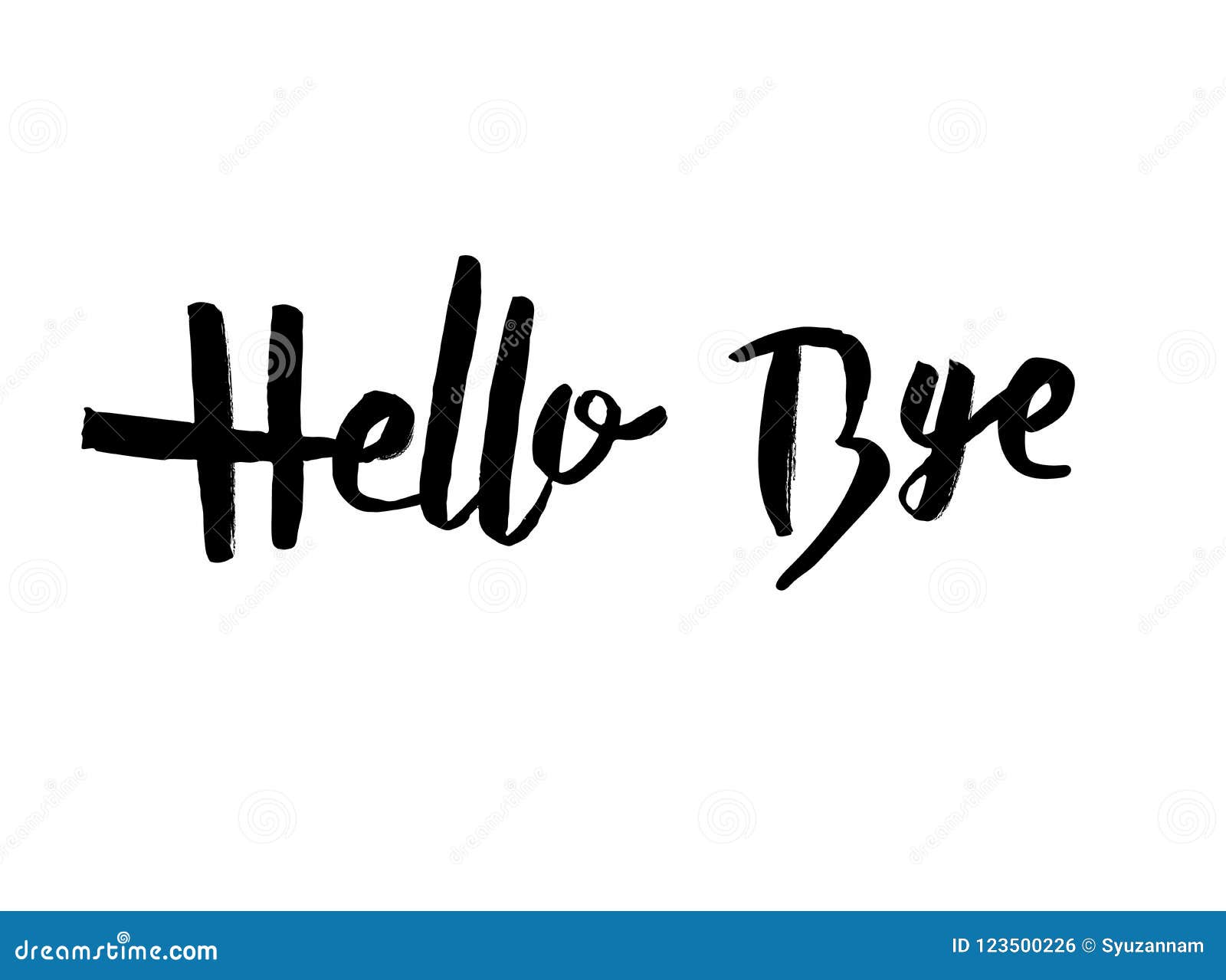Hello and Bye Handwritten Quotes. Vector Illustration. Stock Vector ...