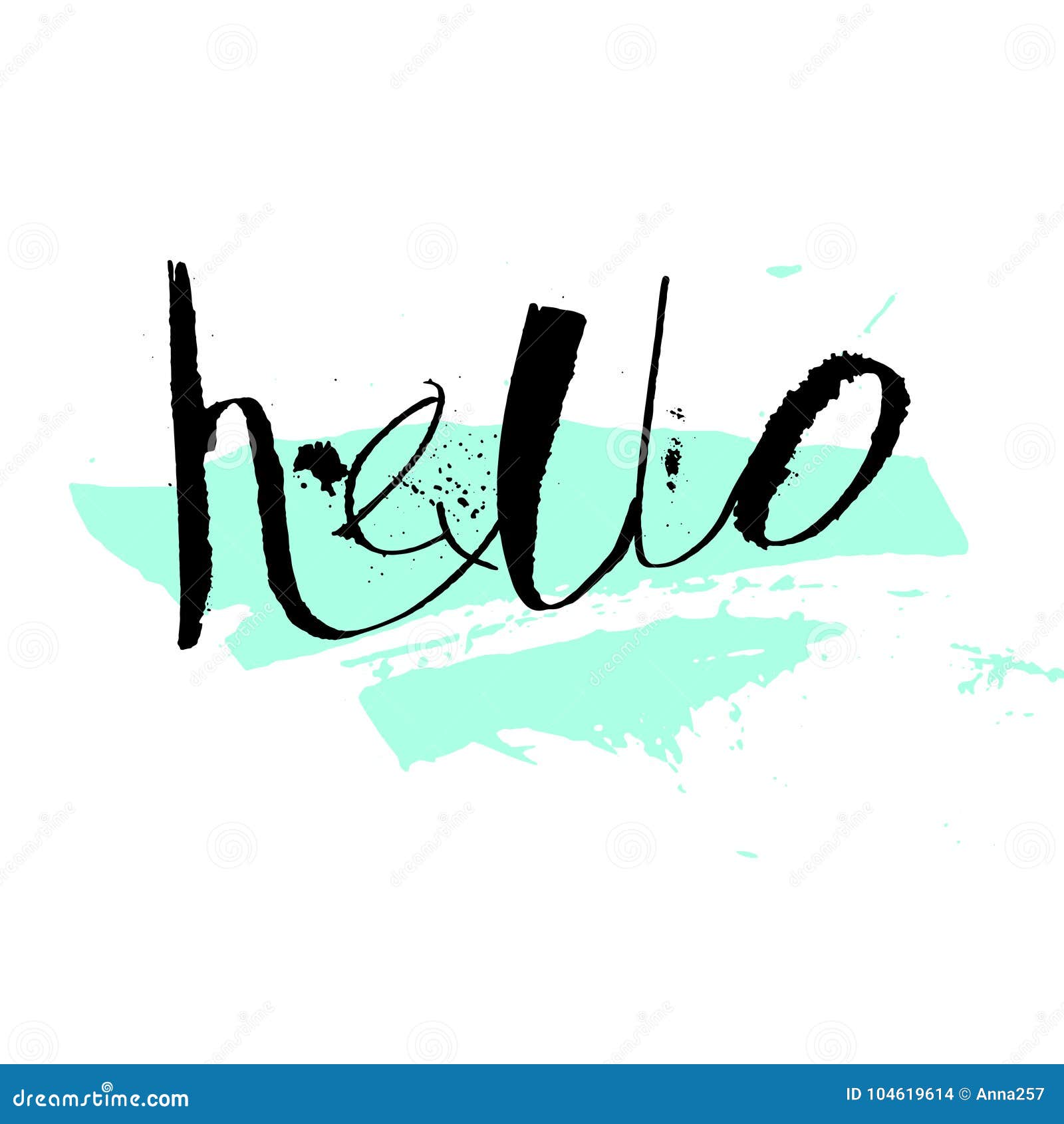 Hello in calligraphy brush stock vector. Illustration of decoration ...