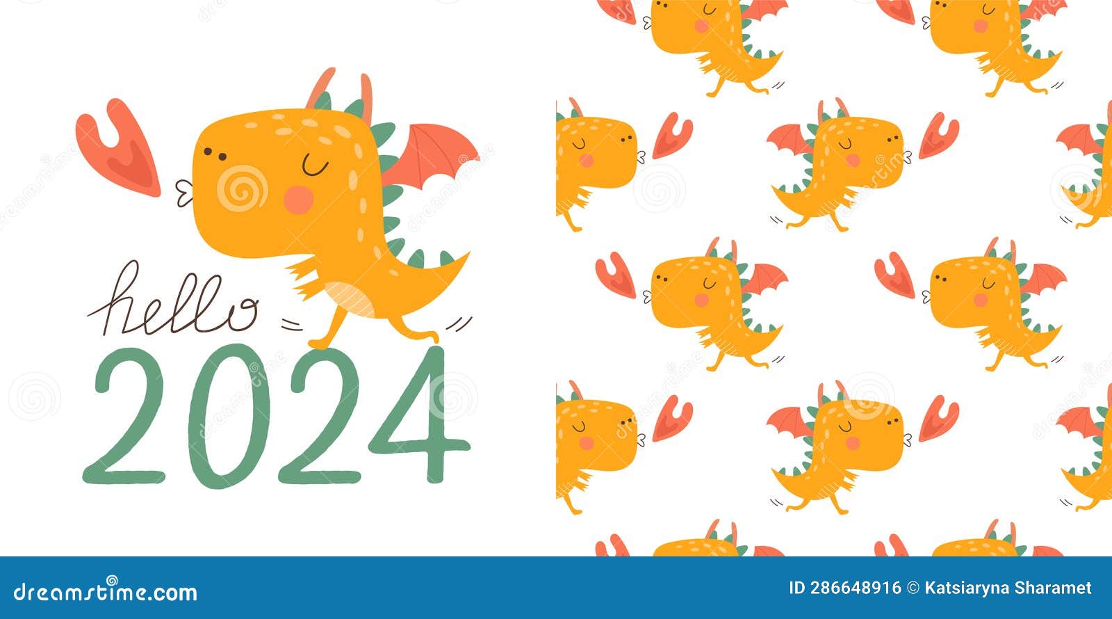 Hello 2024 - Greeting Card. Modern Brush Calligraphy. Vector ...