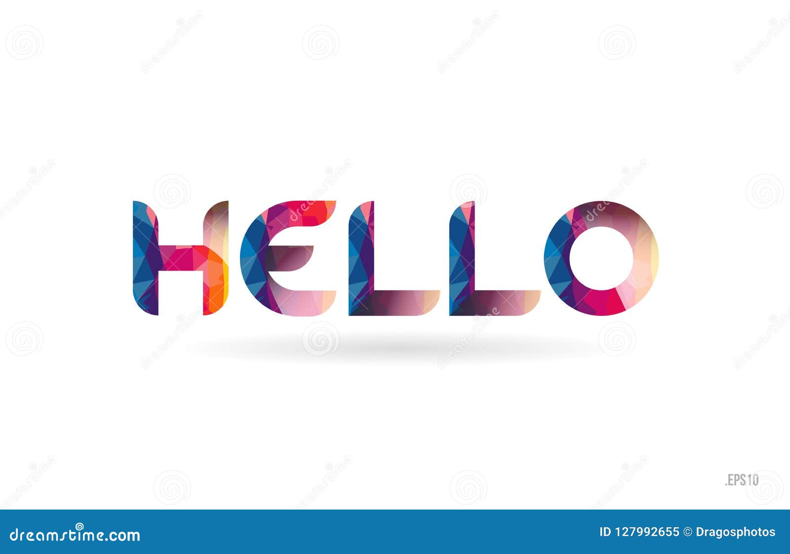 Hello Colored Rainbow Word Text Suitable for Logo Design Stock Vector ...