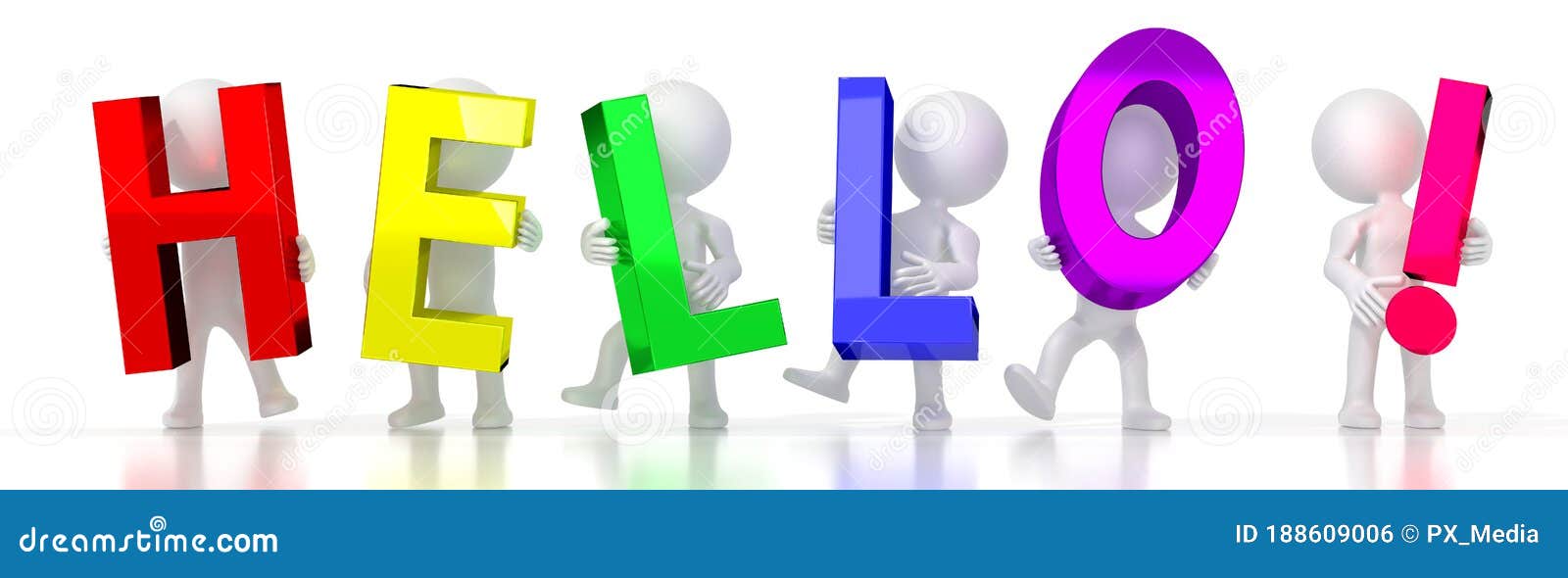 Hello! - Colorful Letters - 3D Illustration Stock Illustration ...