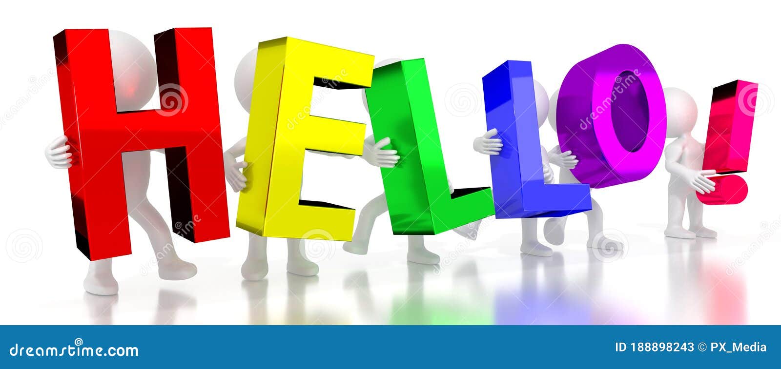 Hello! - Colorful Letters - 3D Illustration Stock Illustration ...