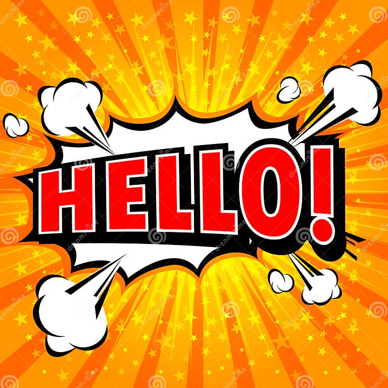 Hello ! - Comic Speech Bubble, Cartoon Stock Vector - Illustration of ...