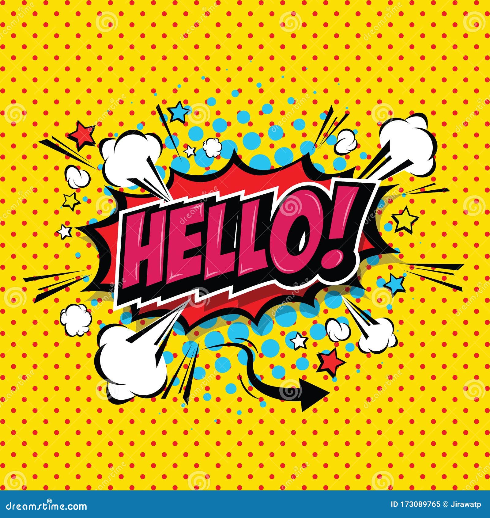 Hello !- Comic Speech Bubble. Vector Eps 10 Stock Vector - Illustration ...
