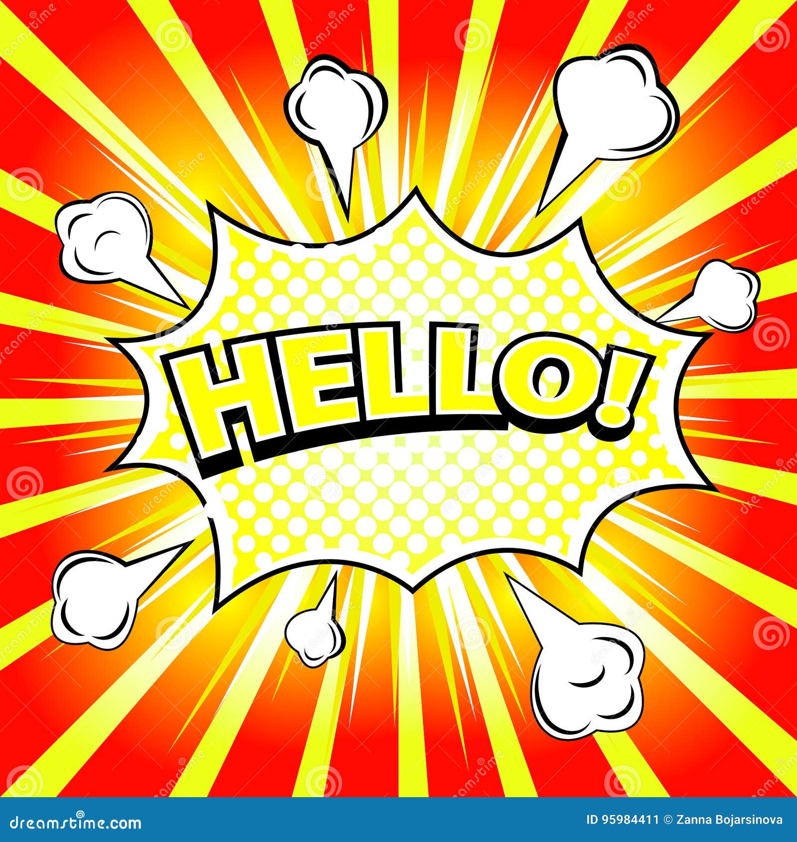 HELLO! Comic Speech Bubble, Cartoon. Stock Vector - Illustration of ...