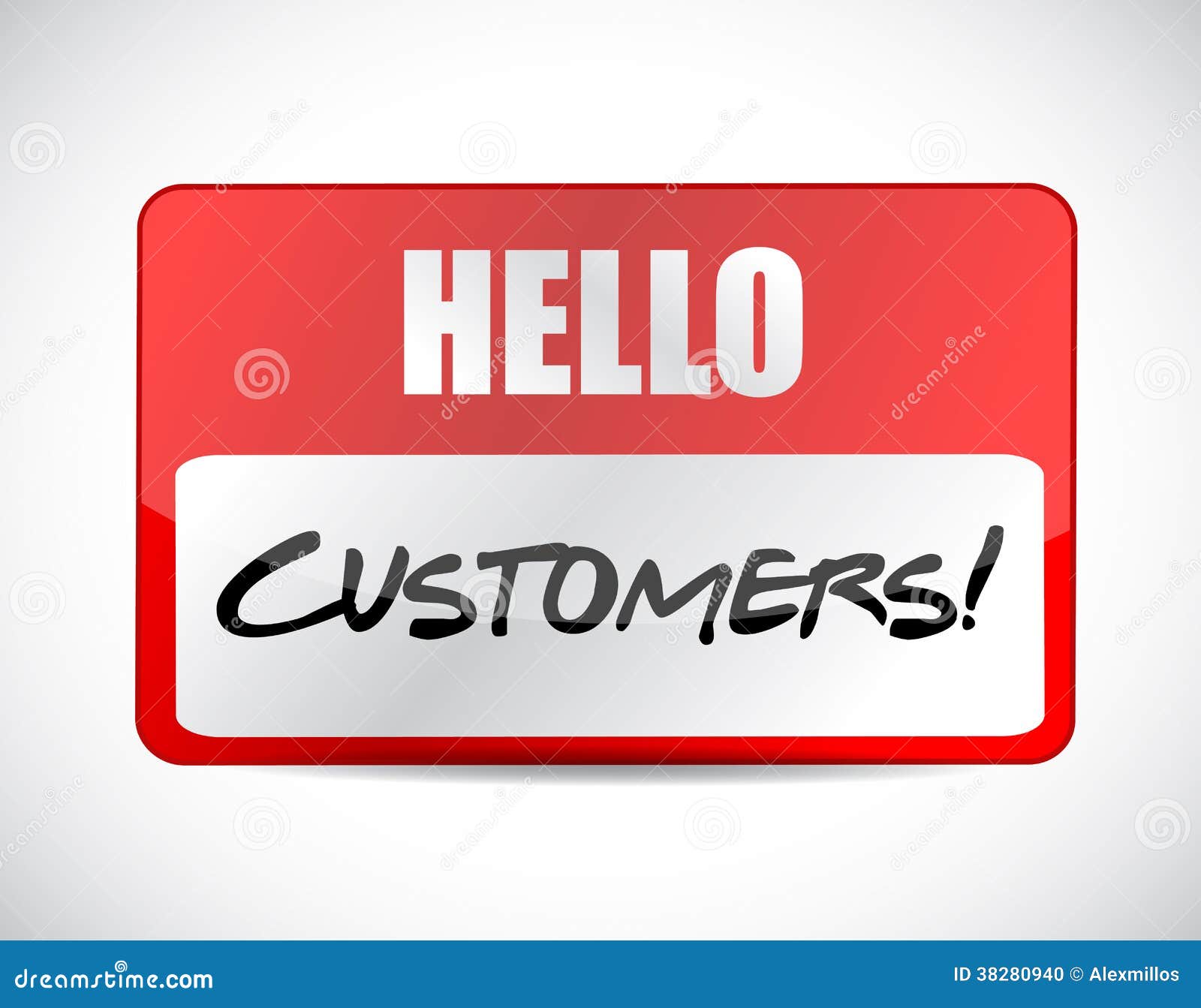 Hello Customers Tag Illustration Design Stock Illustration ...