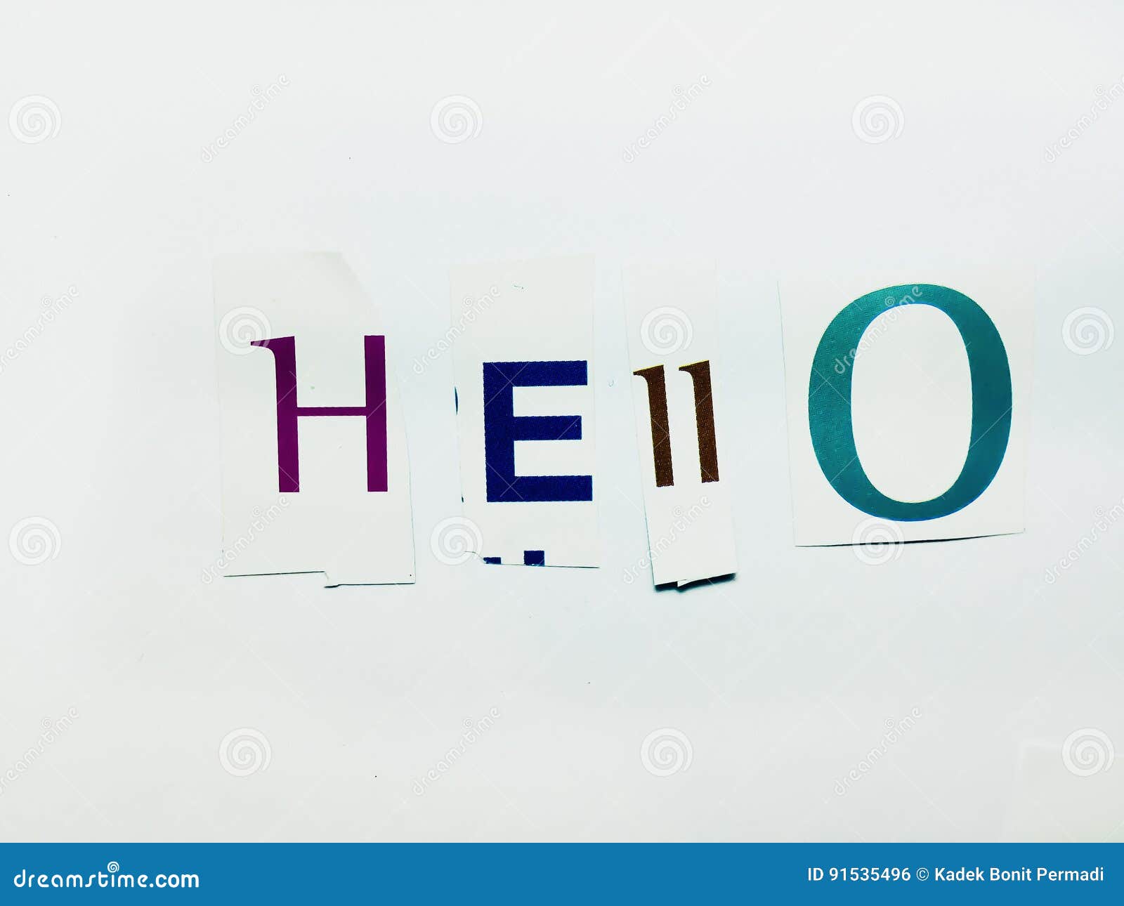 Hello - Cutout Words Collage of Mixed Magazine Letters with White ...