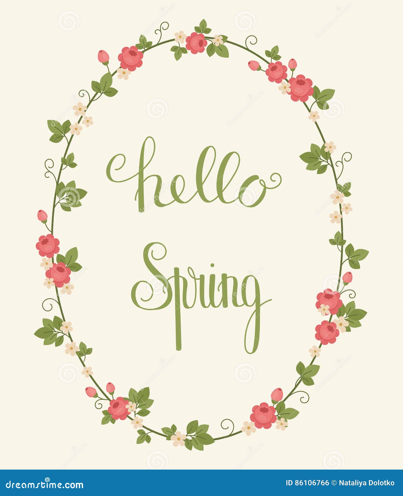 Hello-de Lente Het Van Letters Voorzien Vector Illustratie ...