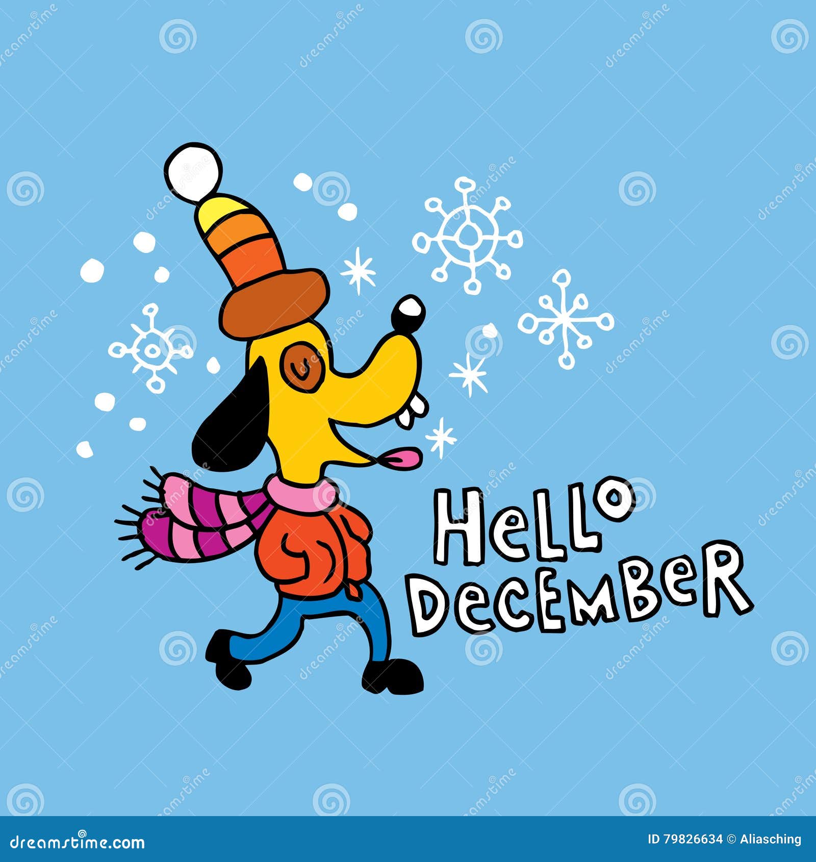Hello december card stock vector. Illustration of calendar - 79826634