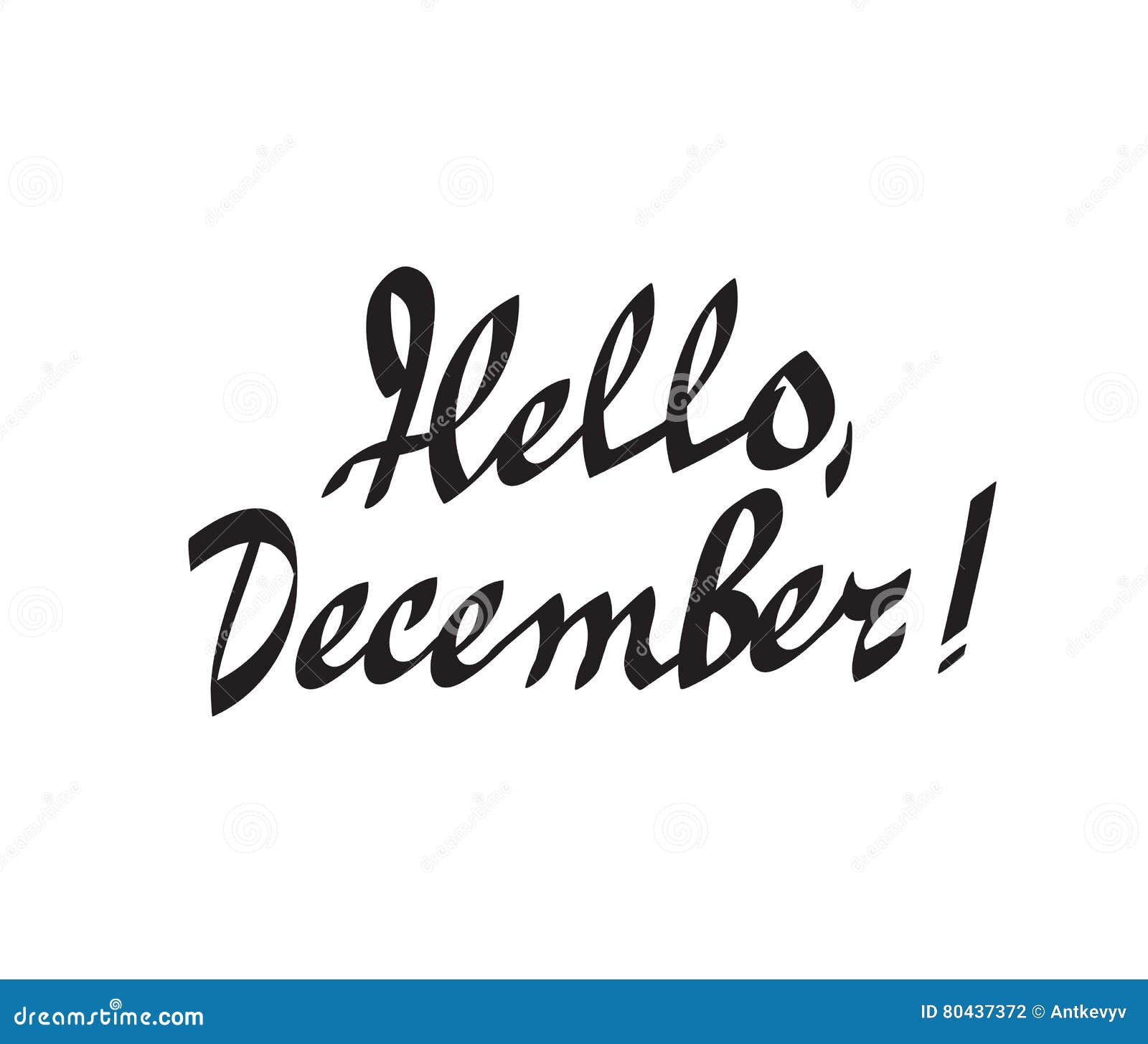 Hello December Hand Drawn Calligraphy Stock Vector - Illustration of ...