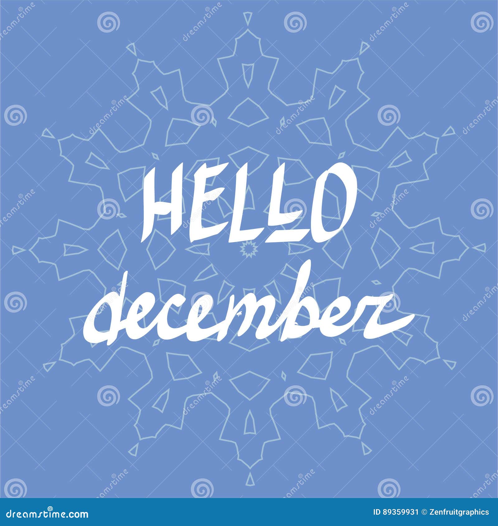 Hello December Hand Written Lettering Vector, Inspirational Quotes ...