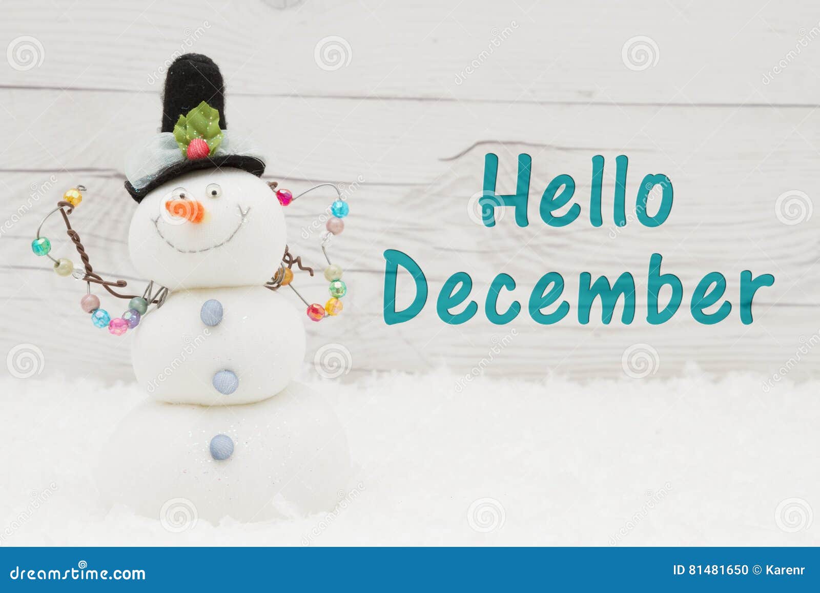 Hello December Message With Car Carrying A Christmas Tree Stock Image ...