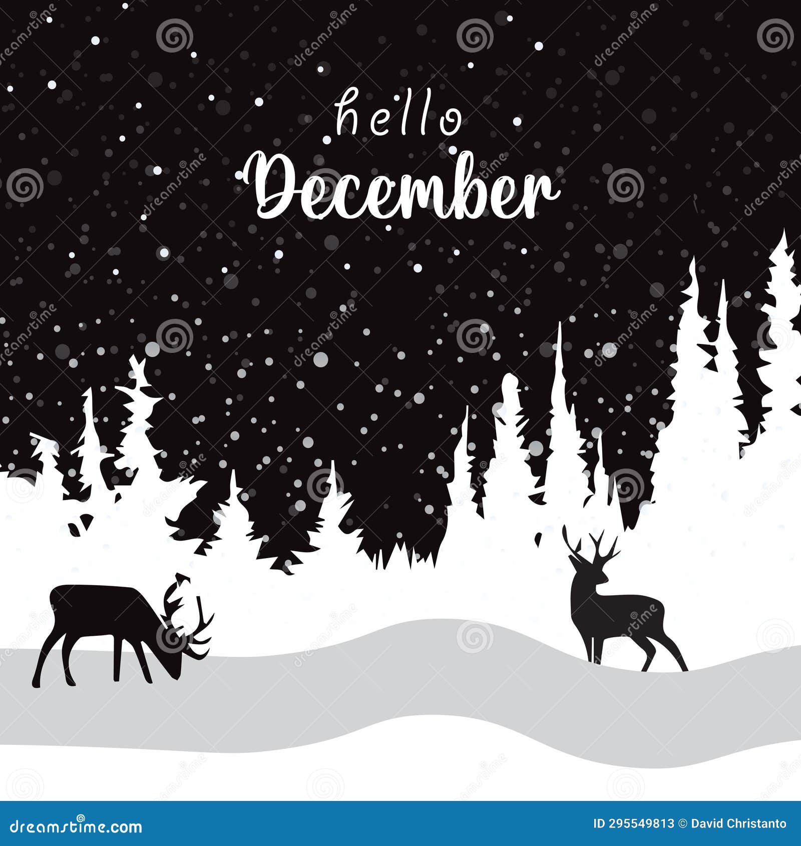 Hello December Vector Background Illustration Stock Vector ...