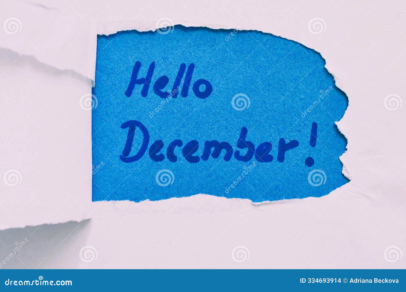 Hello December Write on Blue Background Stock Photo - Image of blue ...
