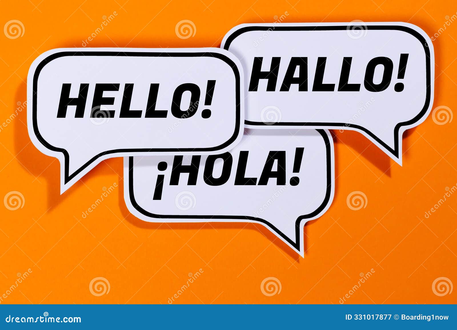 Hello in Different Languages Speech Bubble Communication Concept ...