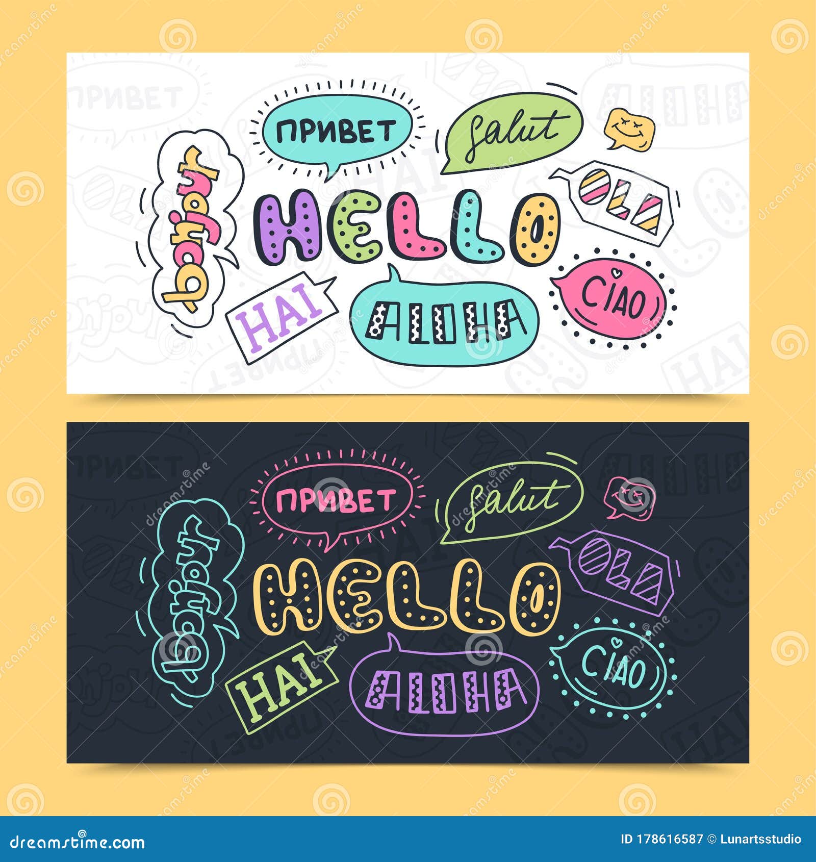 Hello in Different Languages. Vector Illustration Stock Vector ...