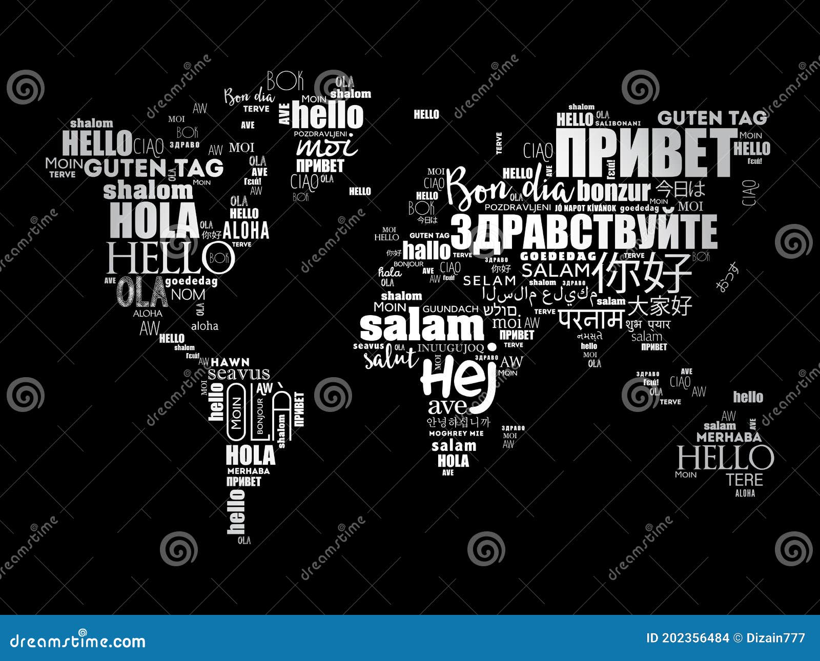 Hello in Different Languages Word Cloud Stock Illustration ... Hello in Different Languages Word Cloud Stock Illustration ...