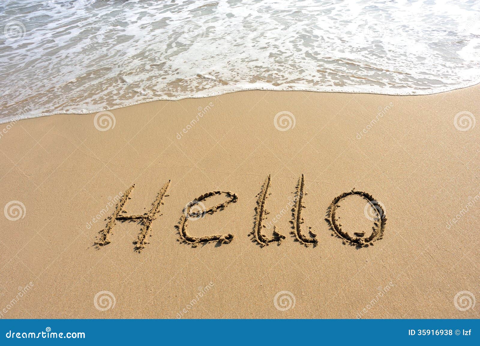 Hello drawn on the beach stock photo. Image of sand, romance - 35916938