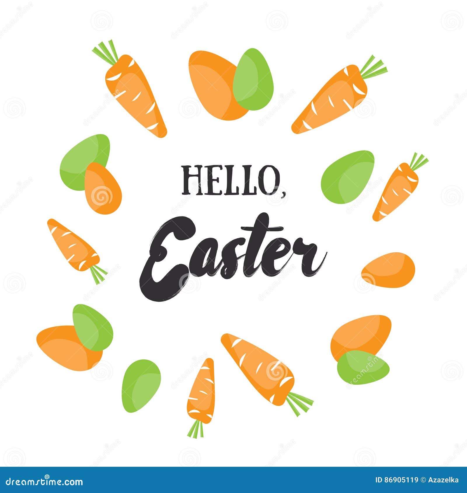 Hello, Easter. Holiday Greeting Card with Calligraphy Elements Stock ...
