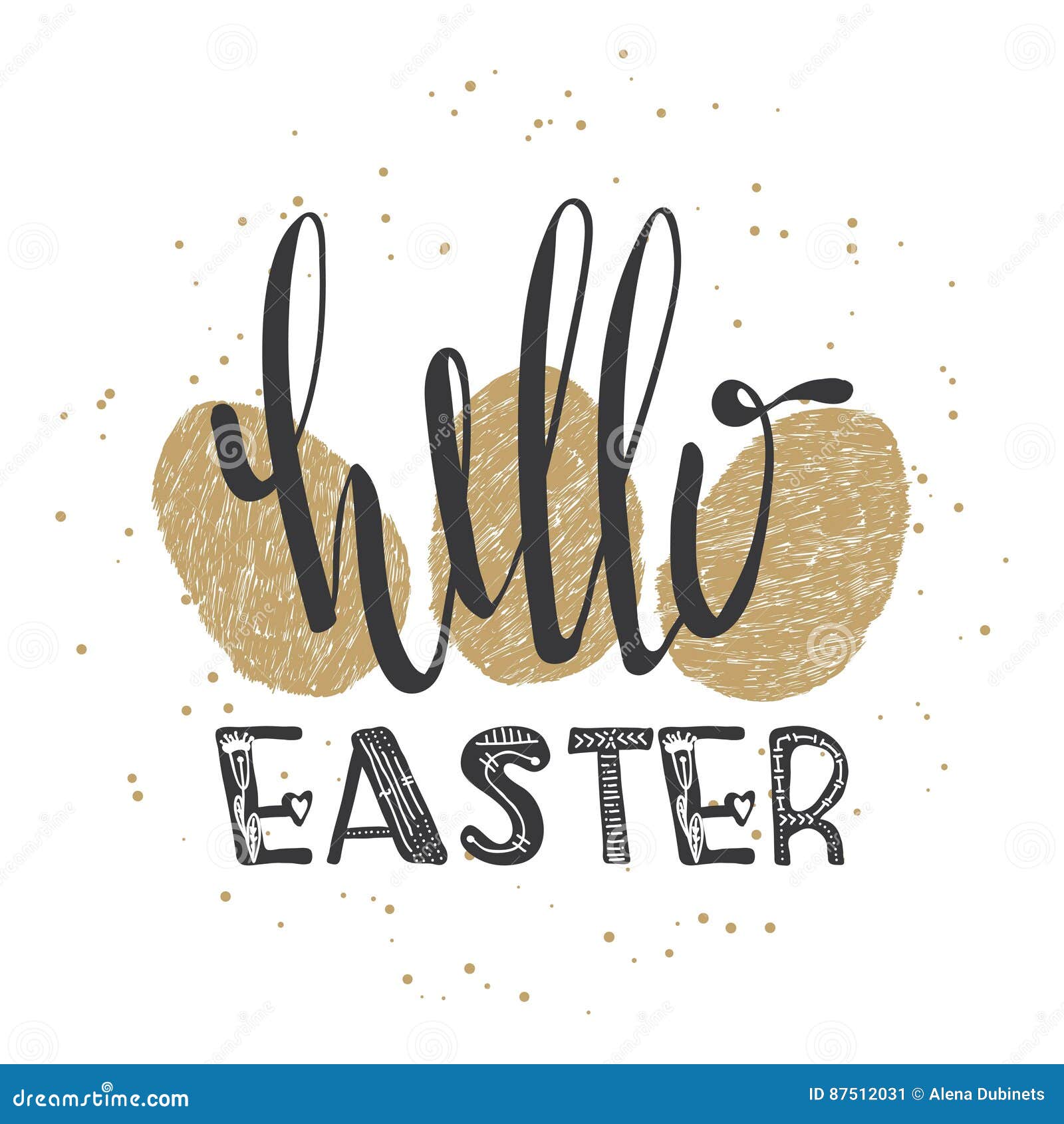 Hello Easter Lettering Modern Calligraphy Style. Hand Written Easter ...
