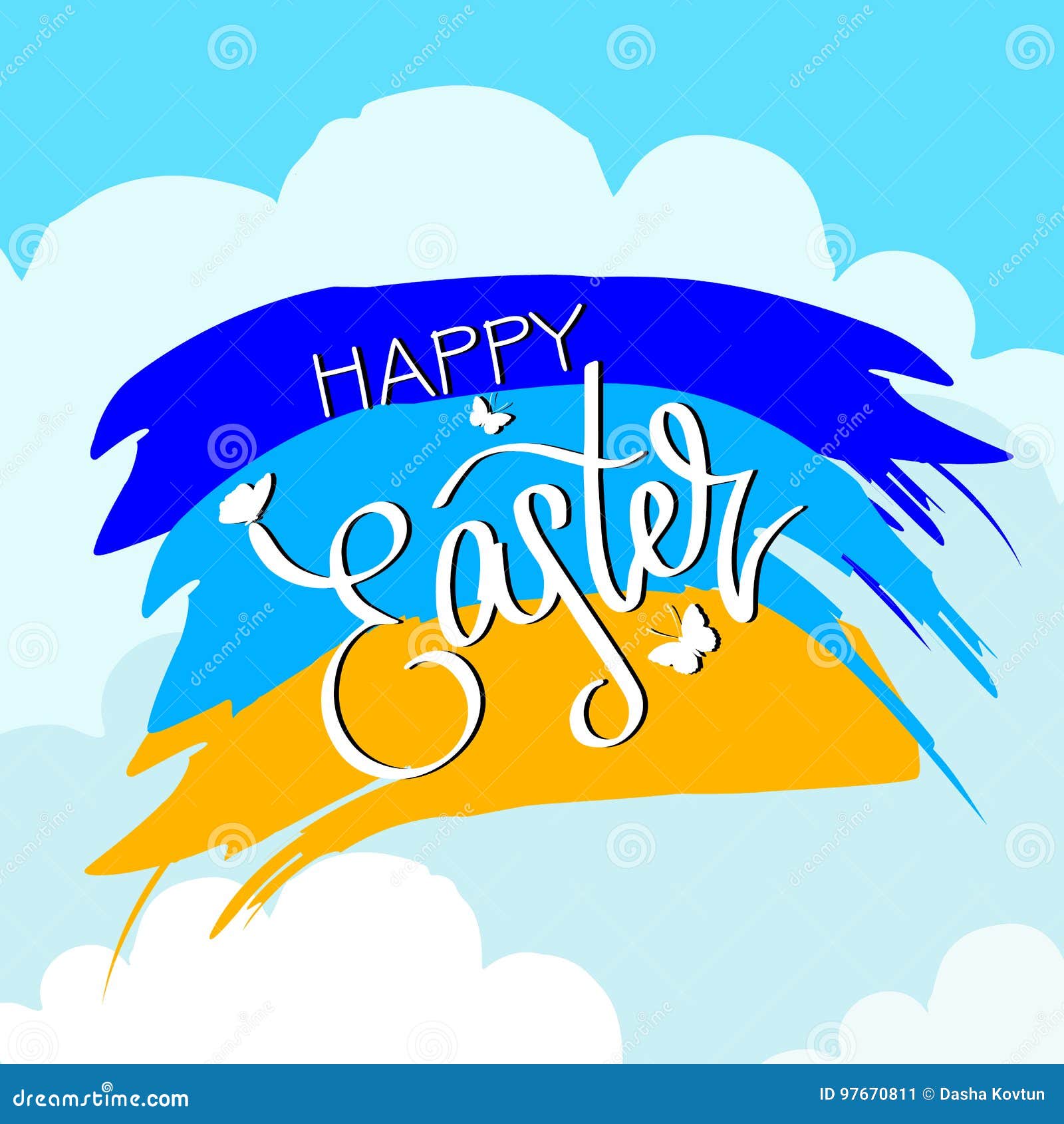 Hello Easter Lettering Modern Calligraphy Style. Handwriting Easter ...