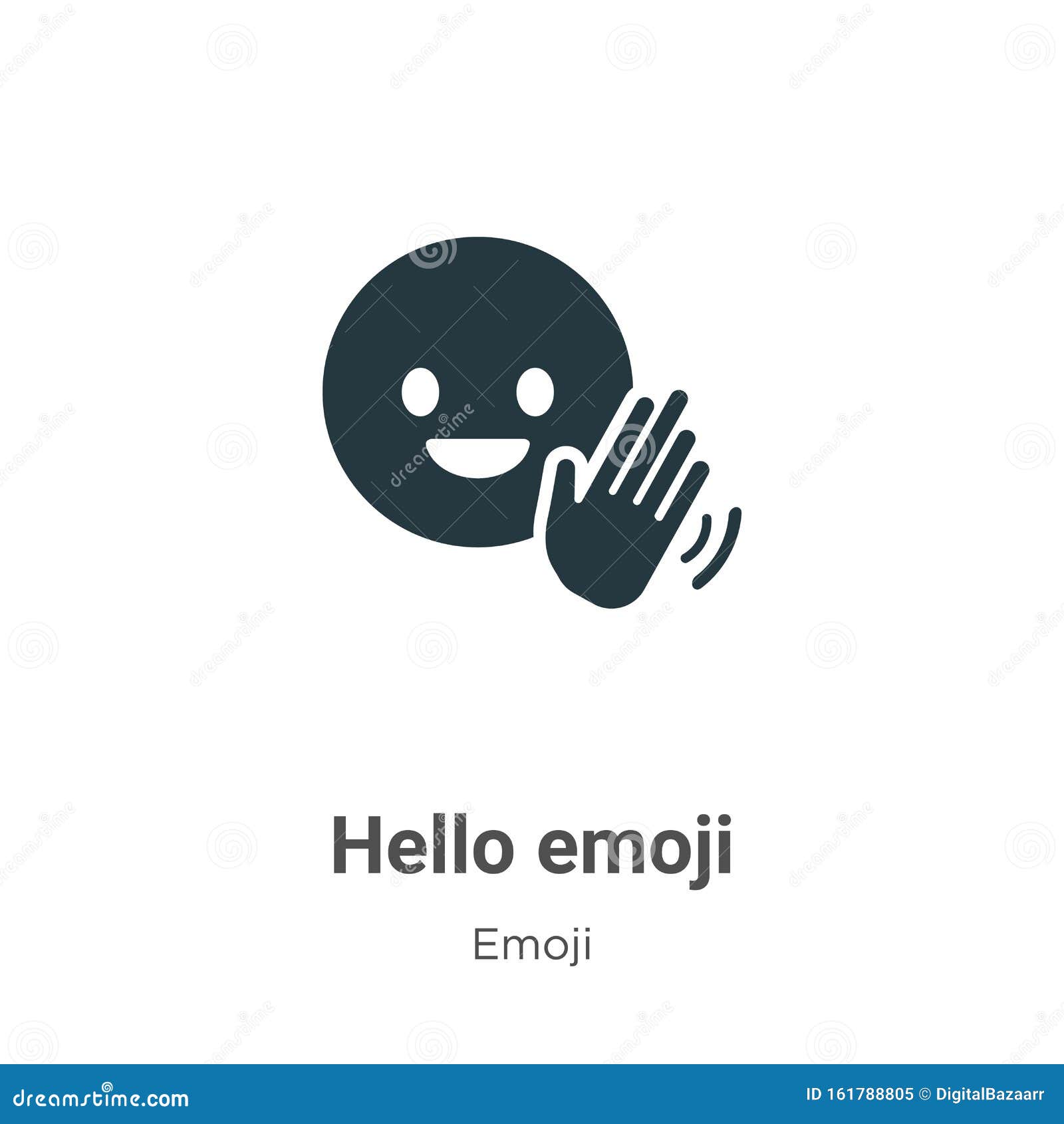 Hello Emoji Vector Icon on White Background. Flat Vector Hello Emoji ...
