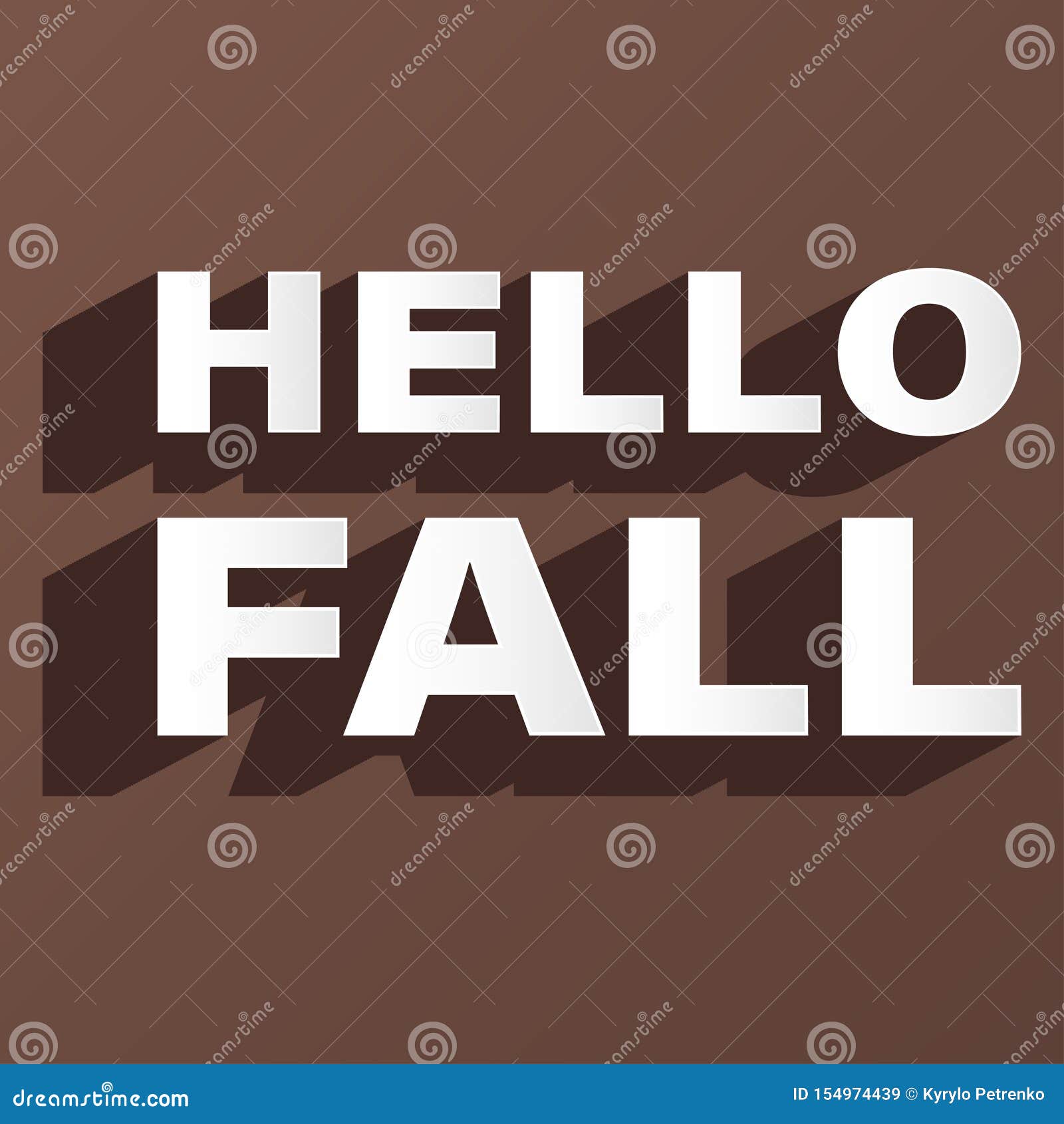 Hello Fall Creative Font Brown Background Vector Stock Illustration ...