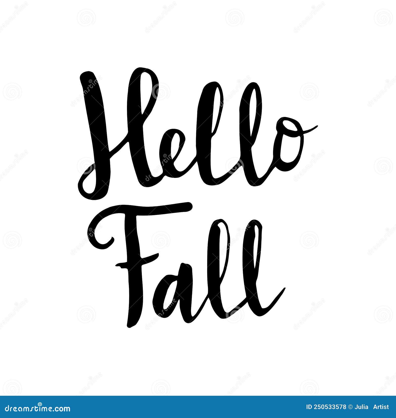Hello fall hand-drawn text stock vector. Illustration of season - 250533578