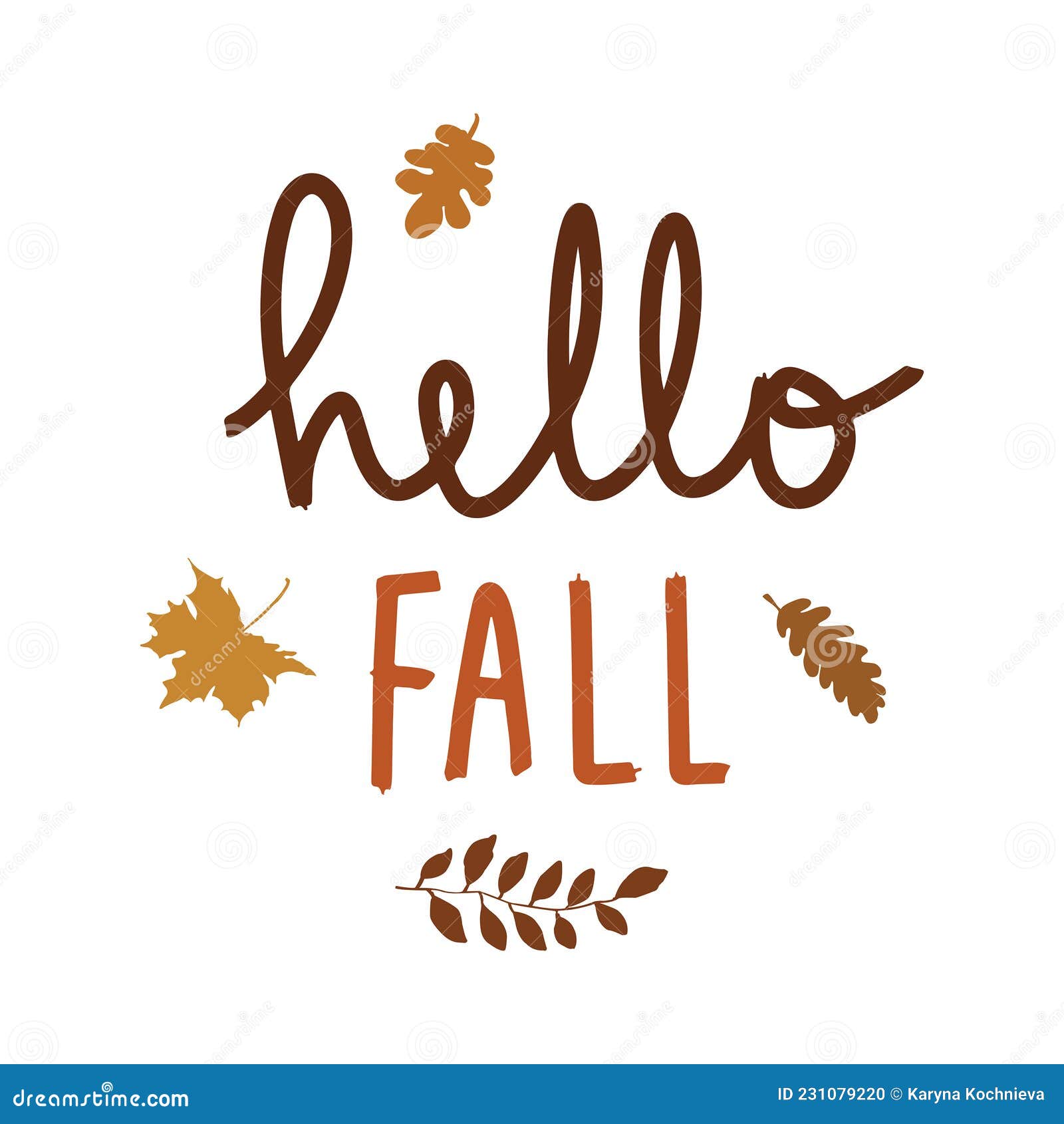 Hello fall stock vector. Illustration of label, nature - 231079220