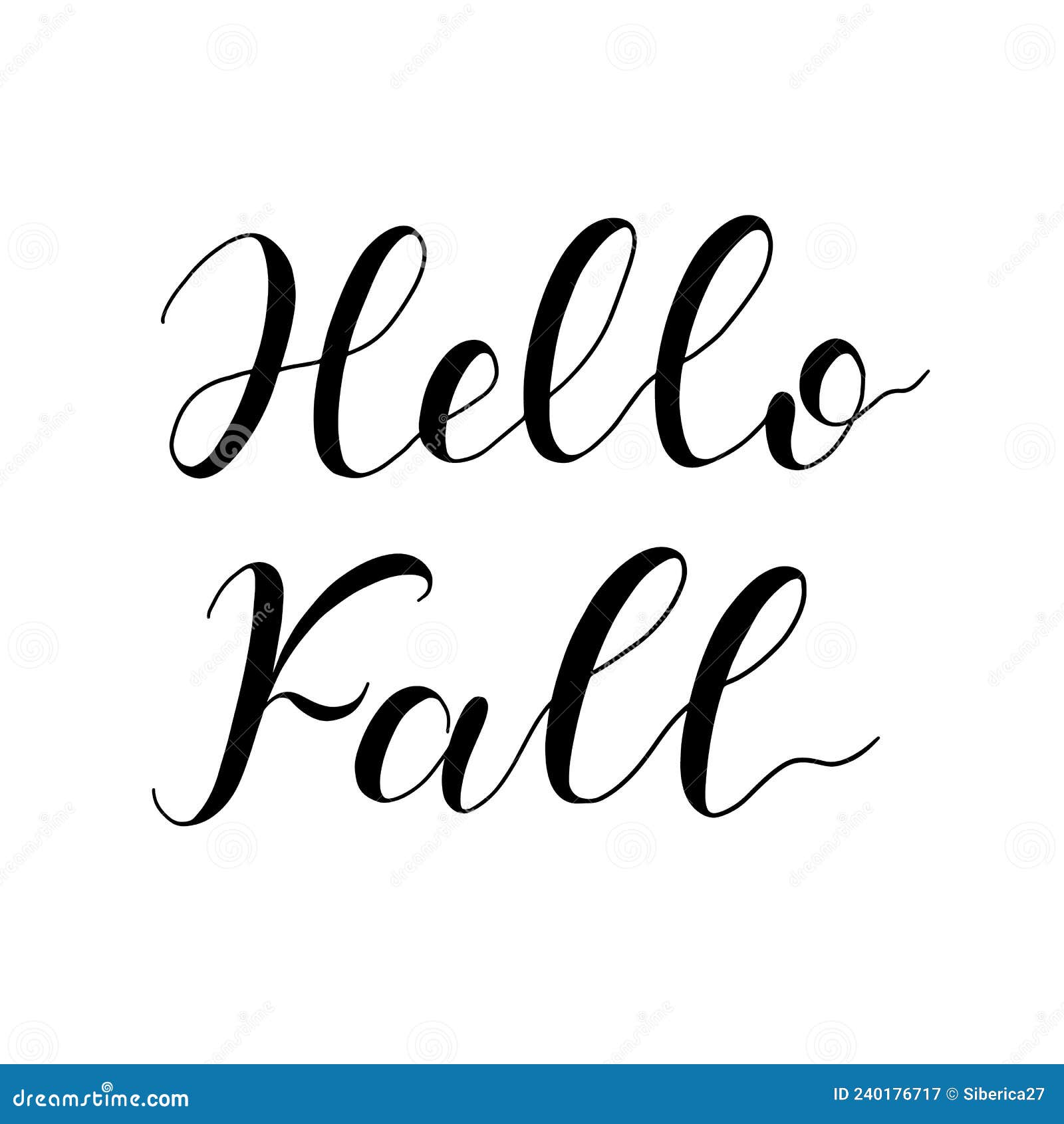 Hello Fall Hand Lettering. Hand Drawn Vector Illustration Stock Vector ...