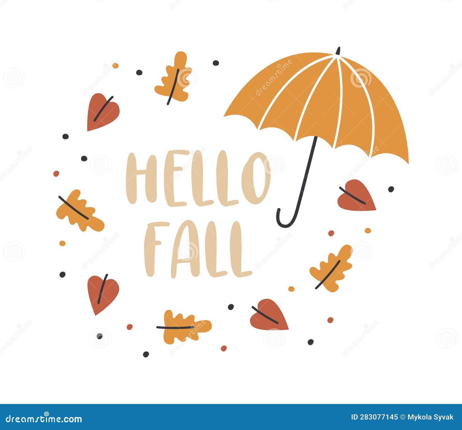 Hello Fall Lettering Badge stock vector. Illustration of fall - 283077145