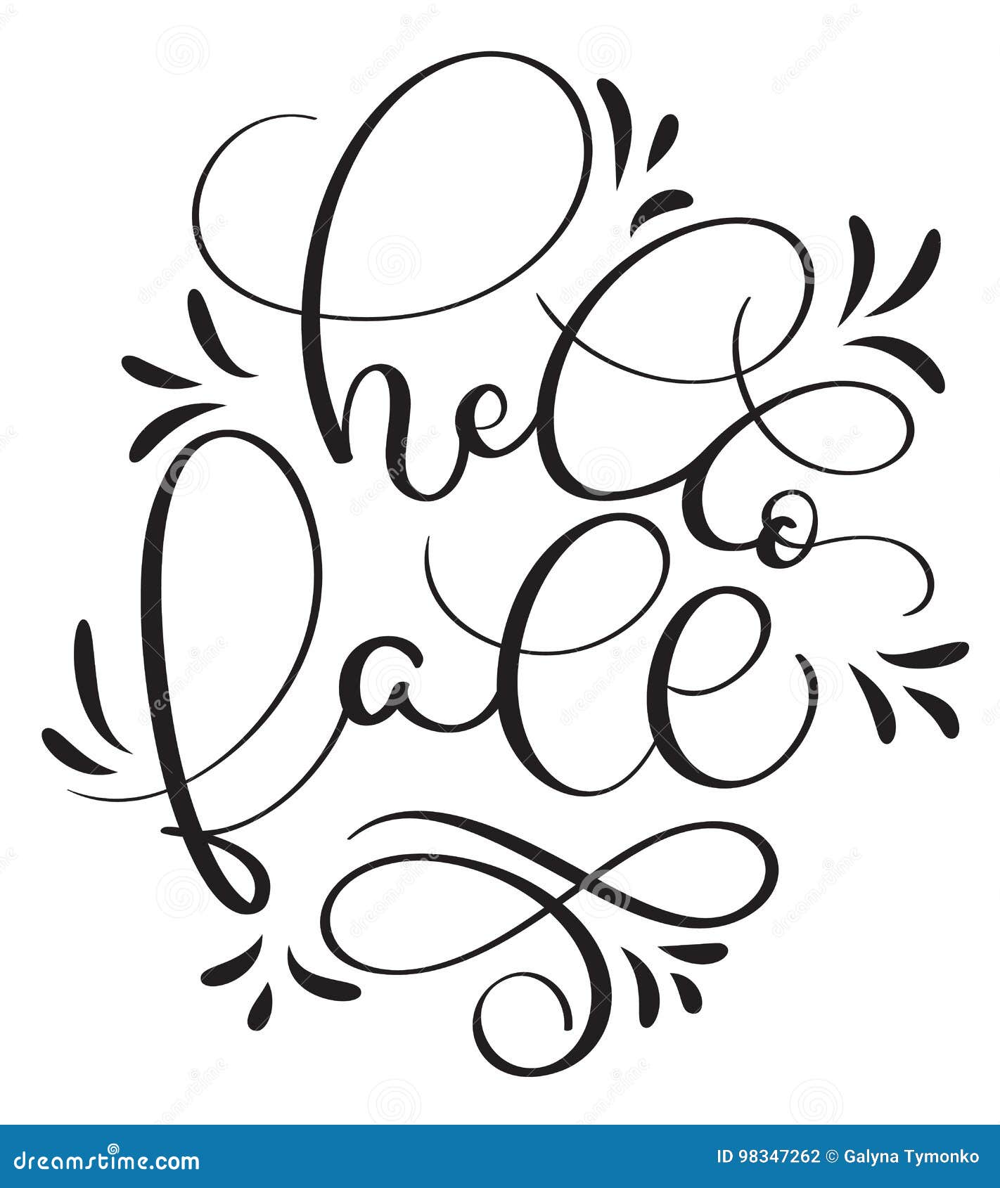 Hello Fall Text on White Background. Hand Drawn Calligraphy Lettering ...