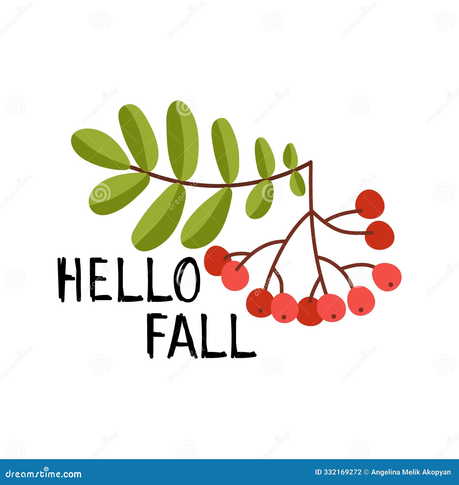 Hello Fall Vector. Perfect for Autumn Stock Illustration - Illustration ...