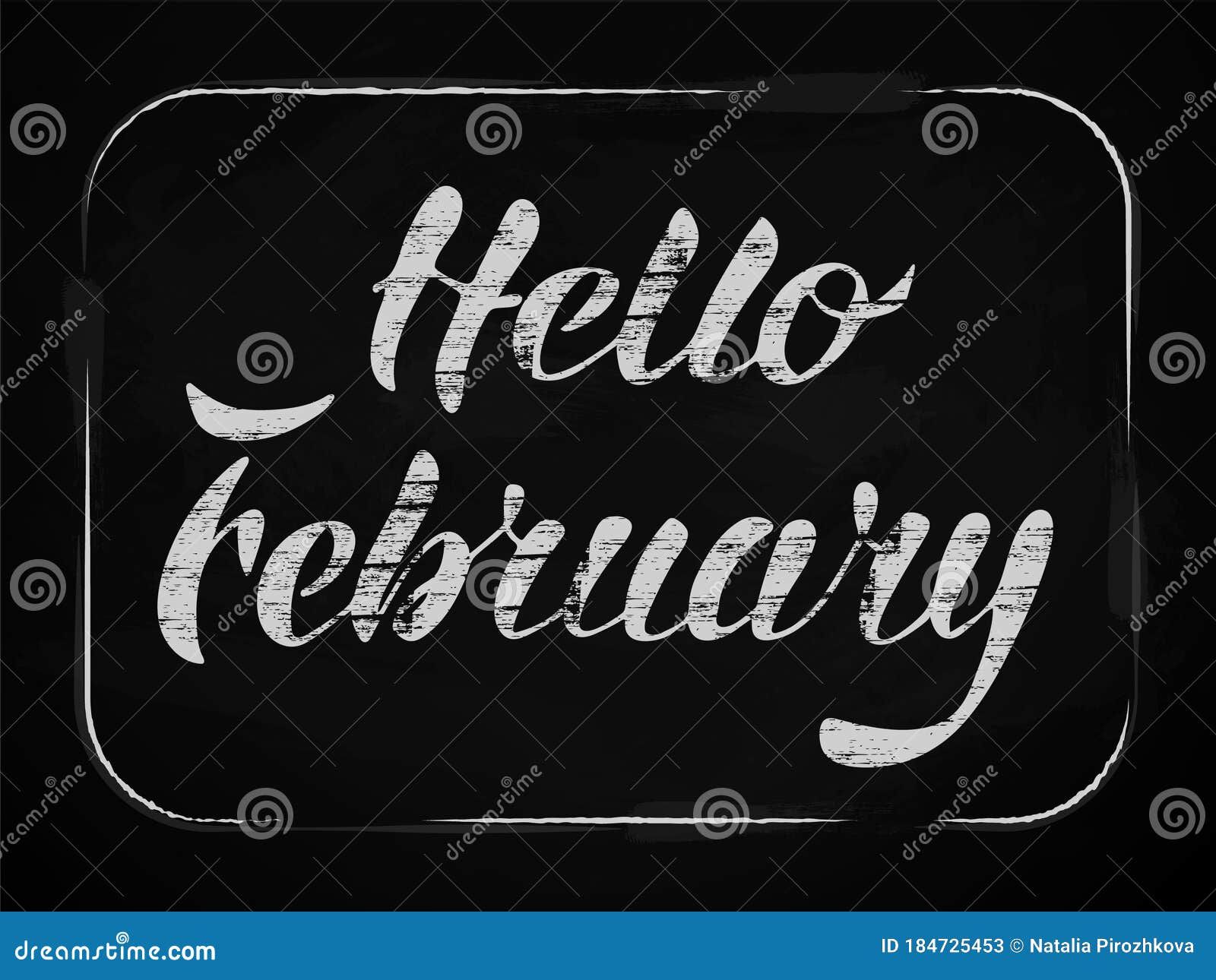 Hello February Chalk Lettering Stock Vector - Illustration of abstract ...