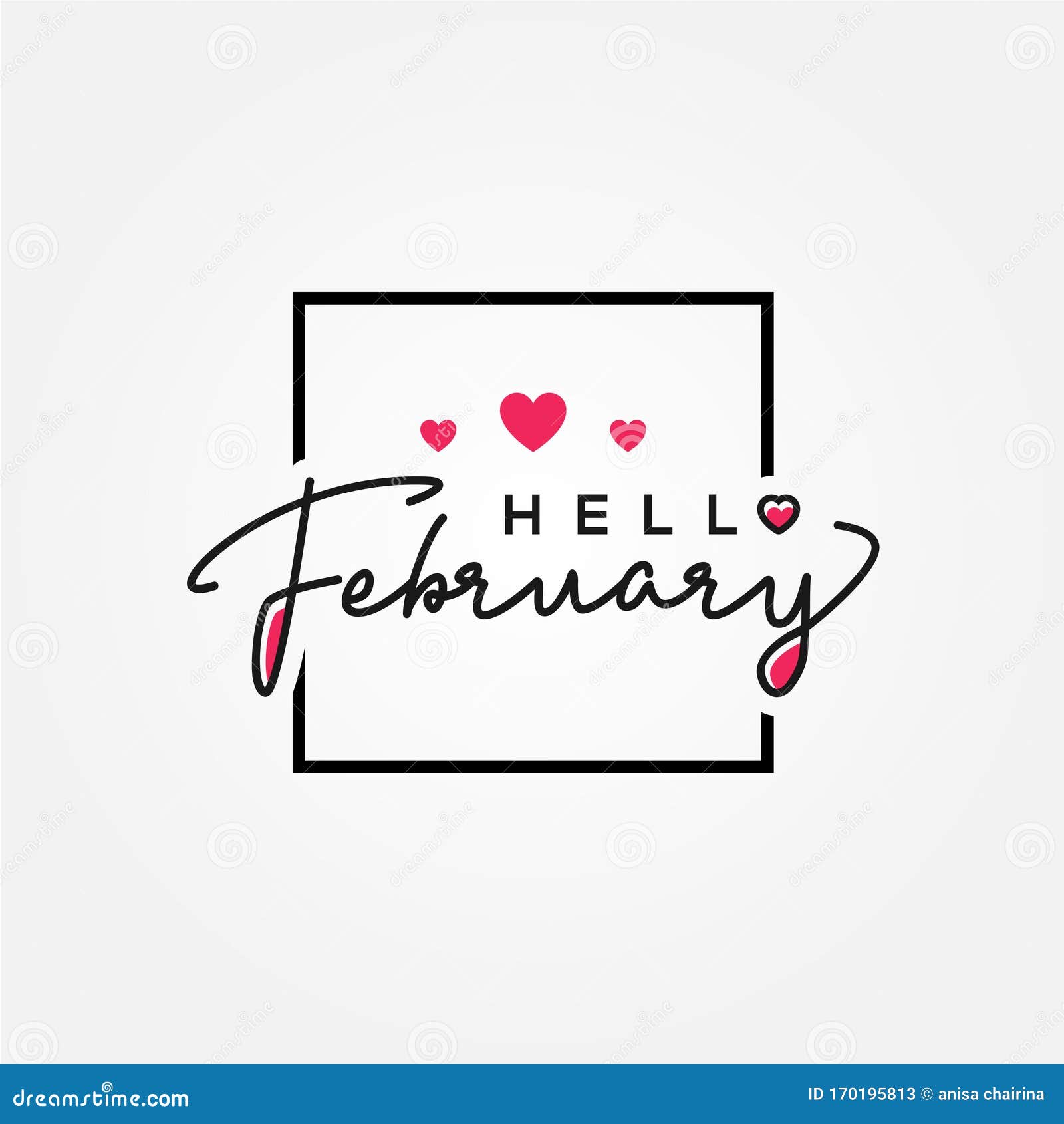 Hello February Vector Design Template Background Stock Vector ...