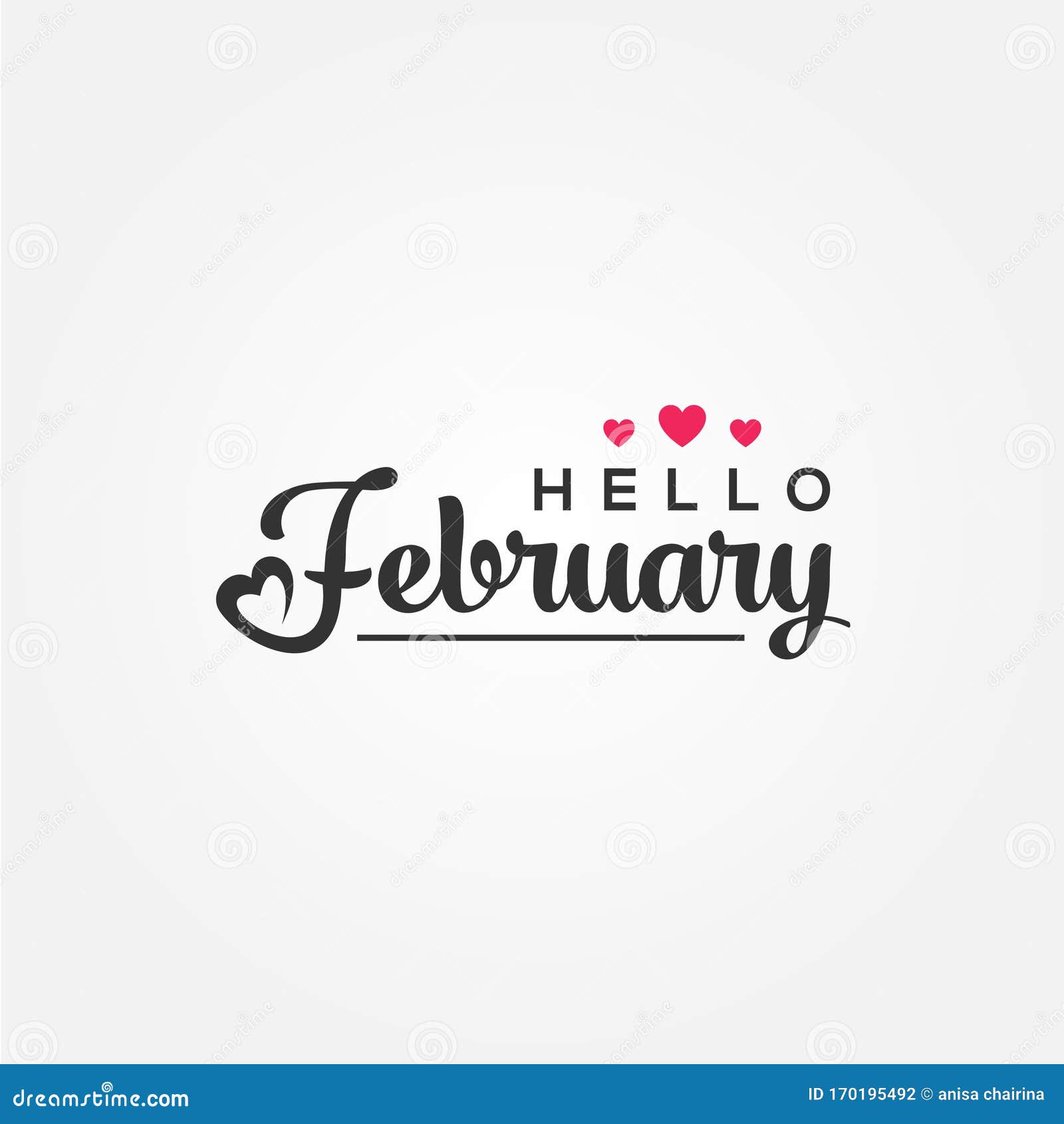 Hello February Vector Design Template Background Stock Vector ...
