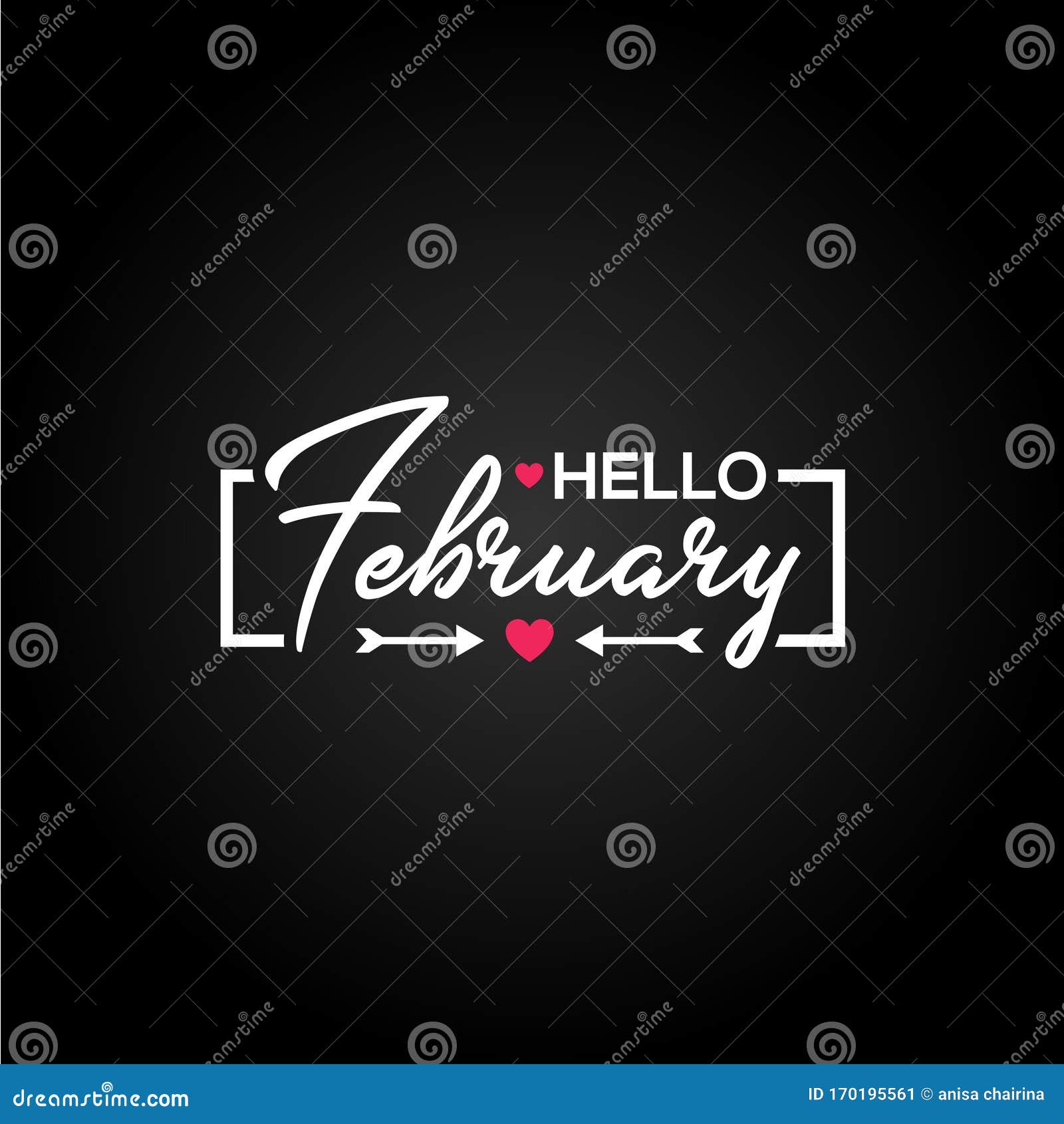 Hello February Vector Design Template Background Stock Vector ...