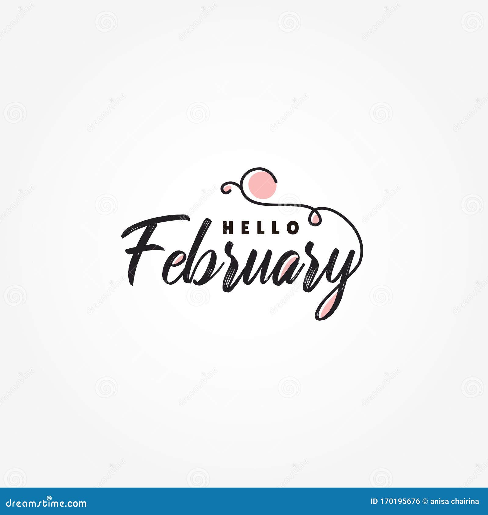 Hello February Vector Design Template Background Stock Vector ...