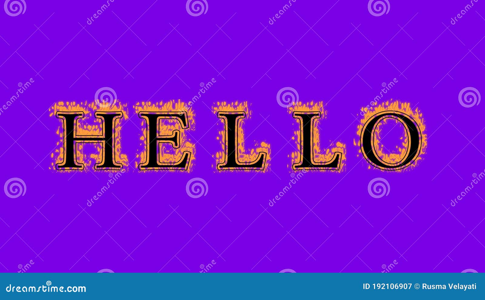 Hello Fire Text Effect Violet Background Stock Illustration ...