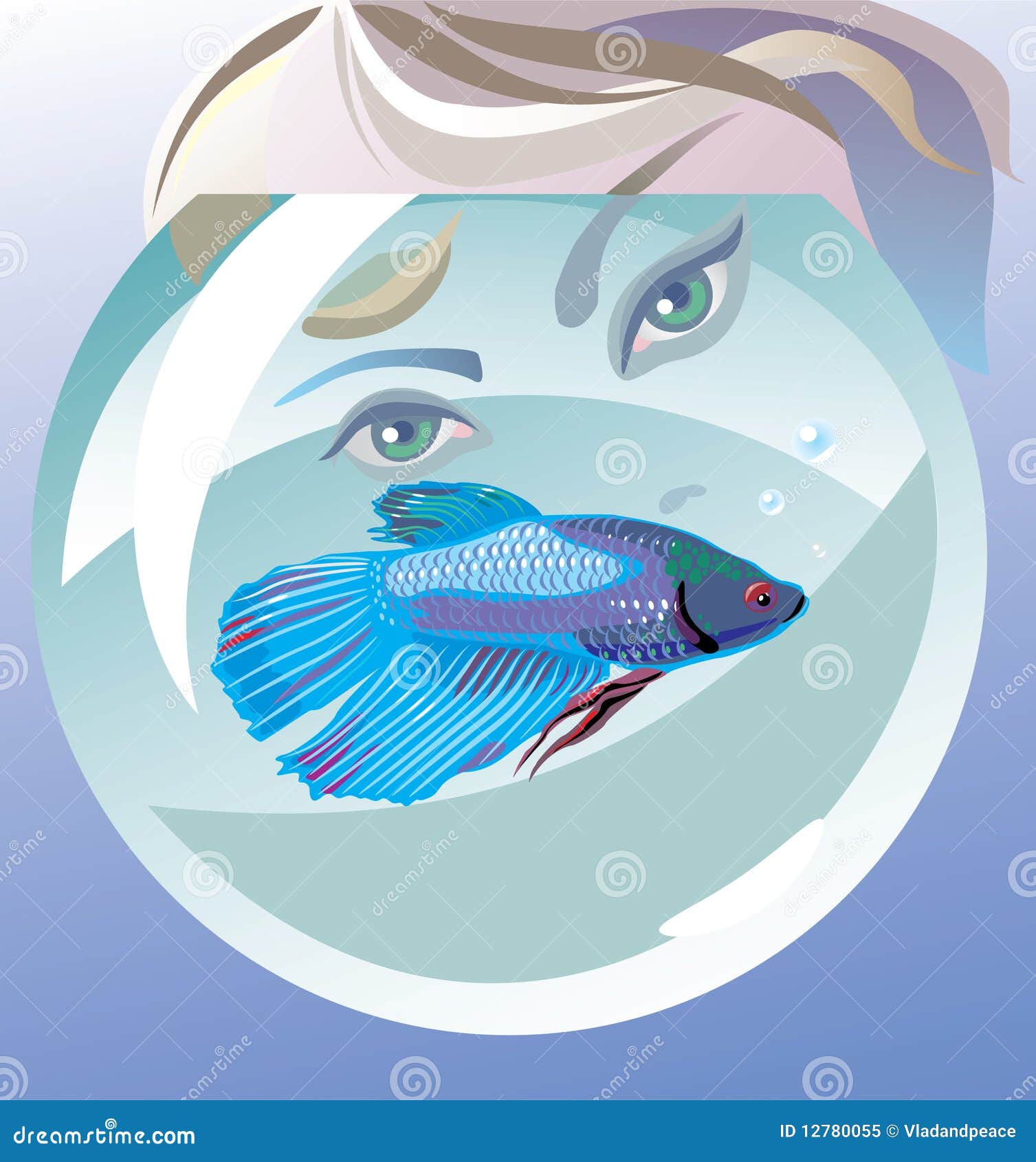 Hello, fish! stock vector. Illustration of nature, eyes - 12780055