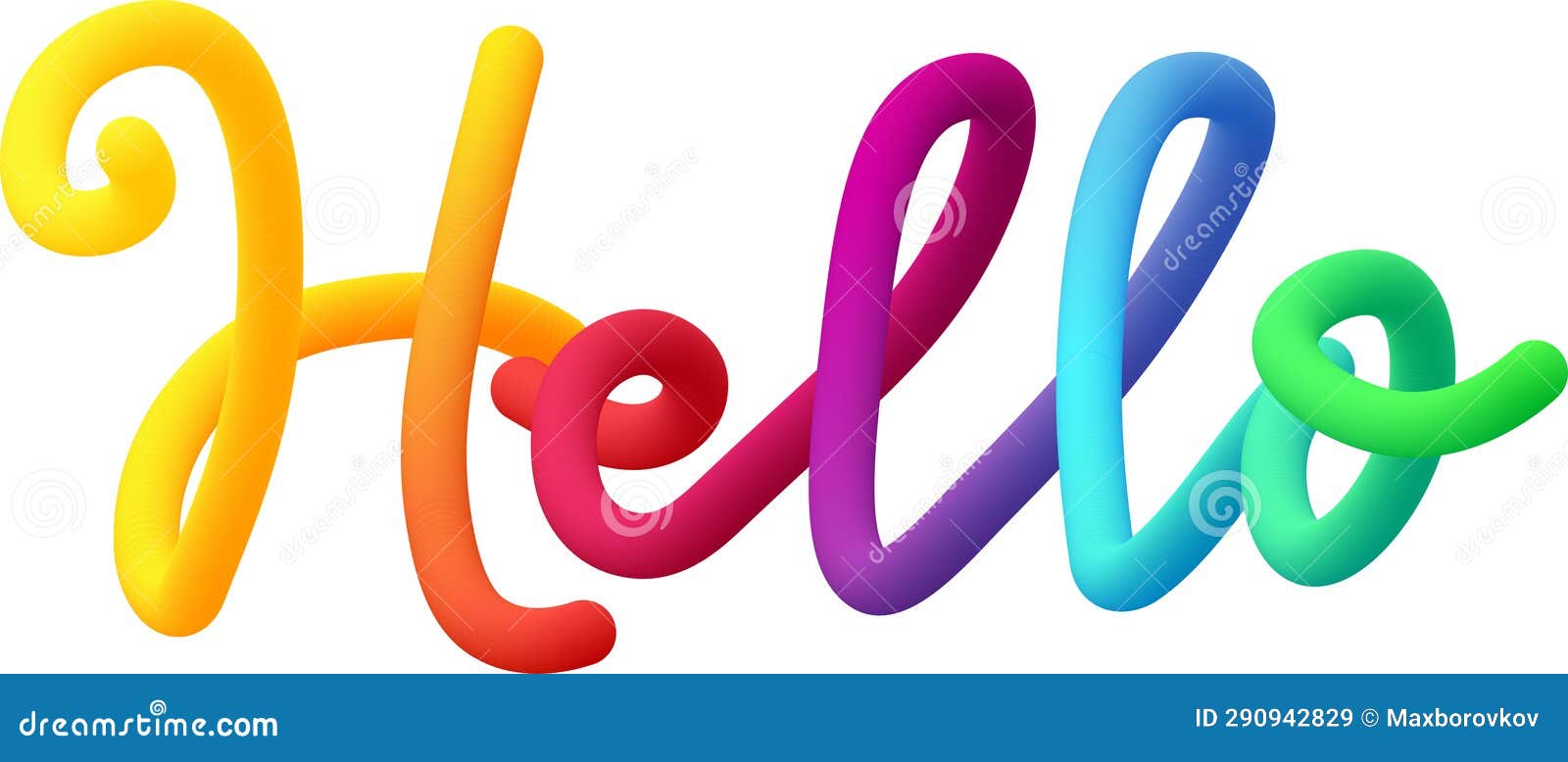 Hello Fluid 3d Twist Text Made of Blended Colorful Circles Stock Vector ...