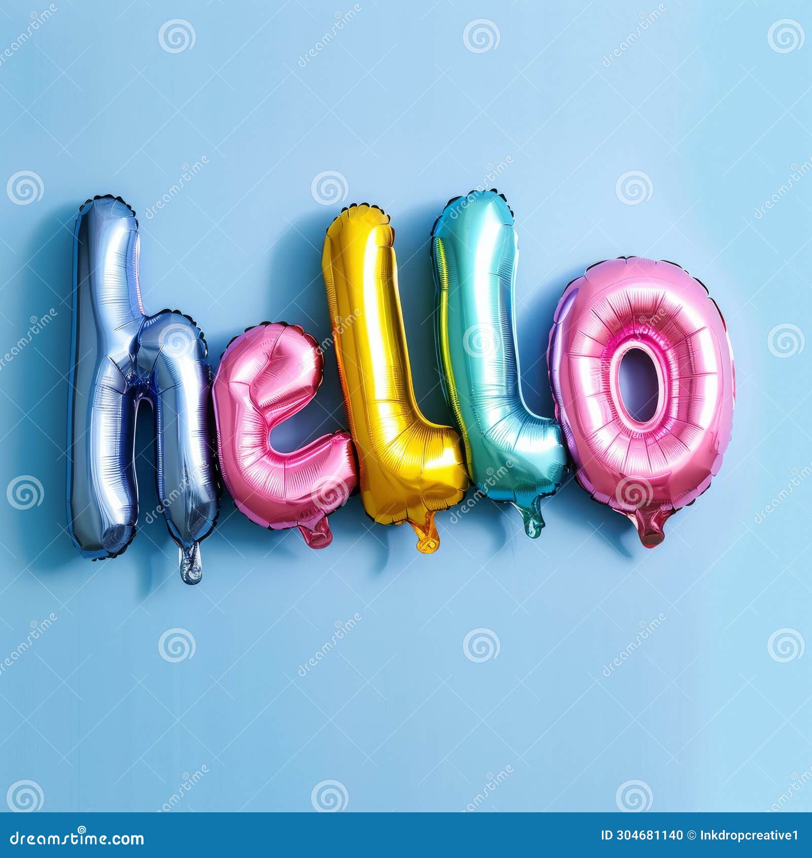Hello Foil Helium Balloon Message Stock Photo - Image of dialogue ...