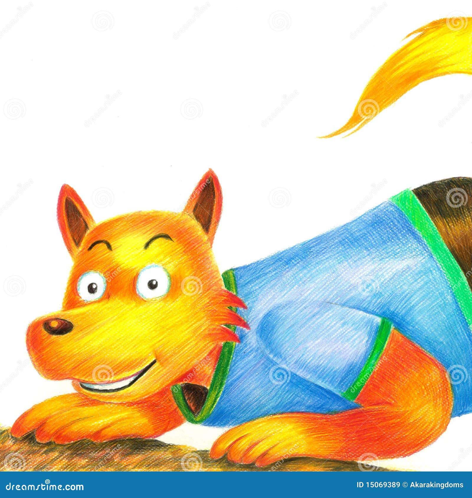 Hello fox stock illustration. Illustration of bend, kneel - 15069389