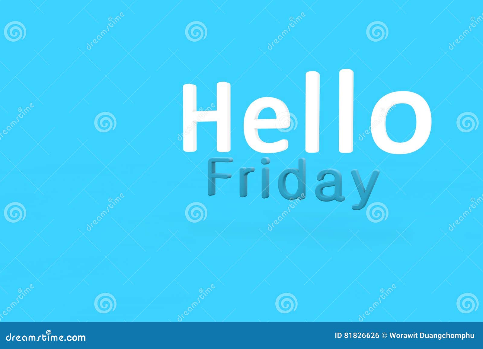 Hello Friday with Blue Background. Stock Illustration - Illustration of ...