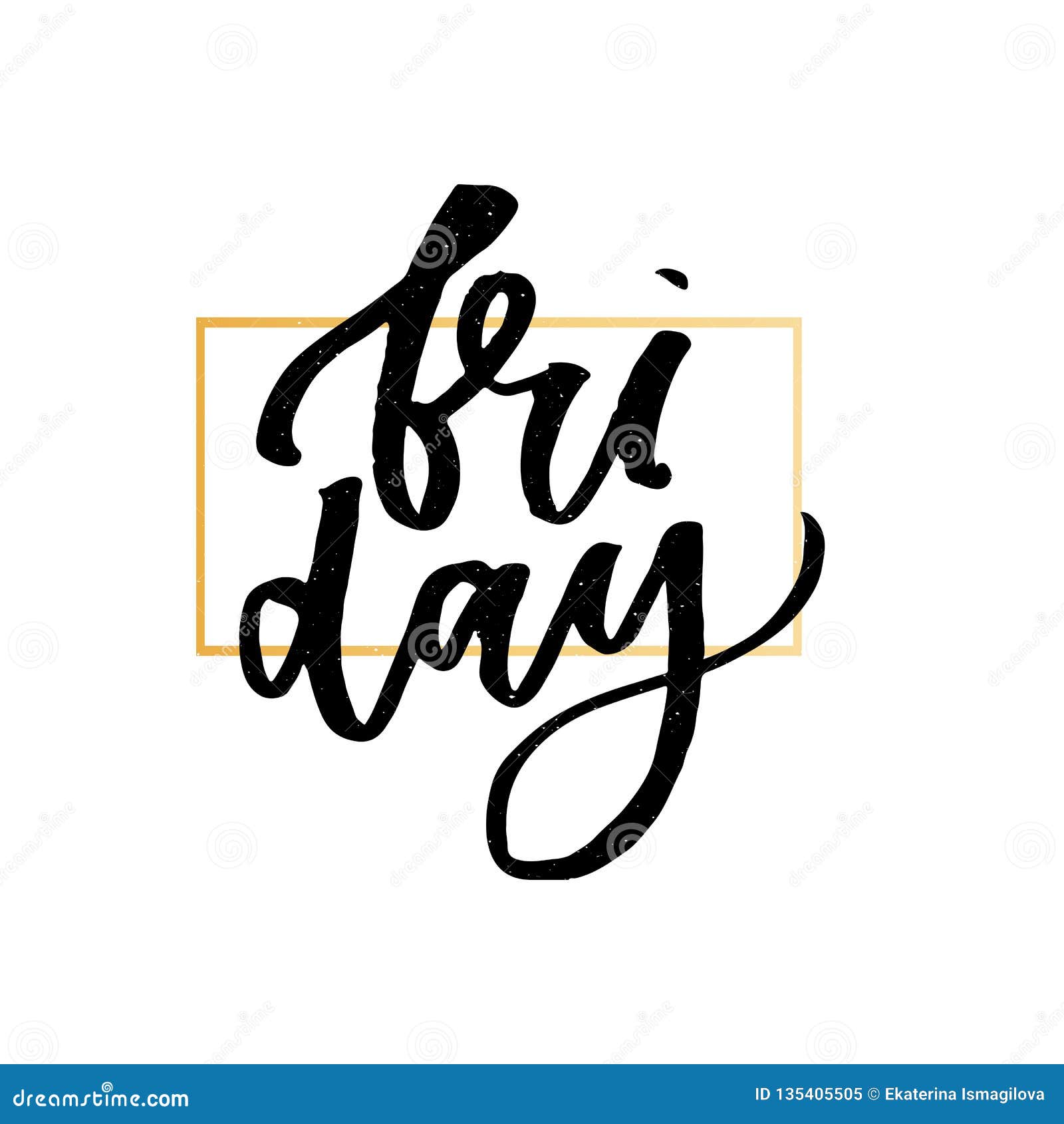 Hello, Friday - Hand Painted Ink Brush Pen Modern Calligraphy Stock ...