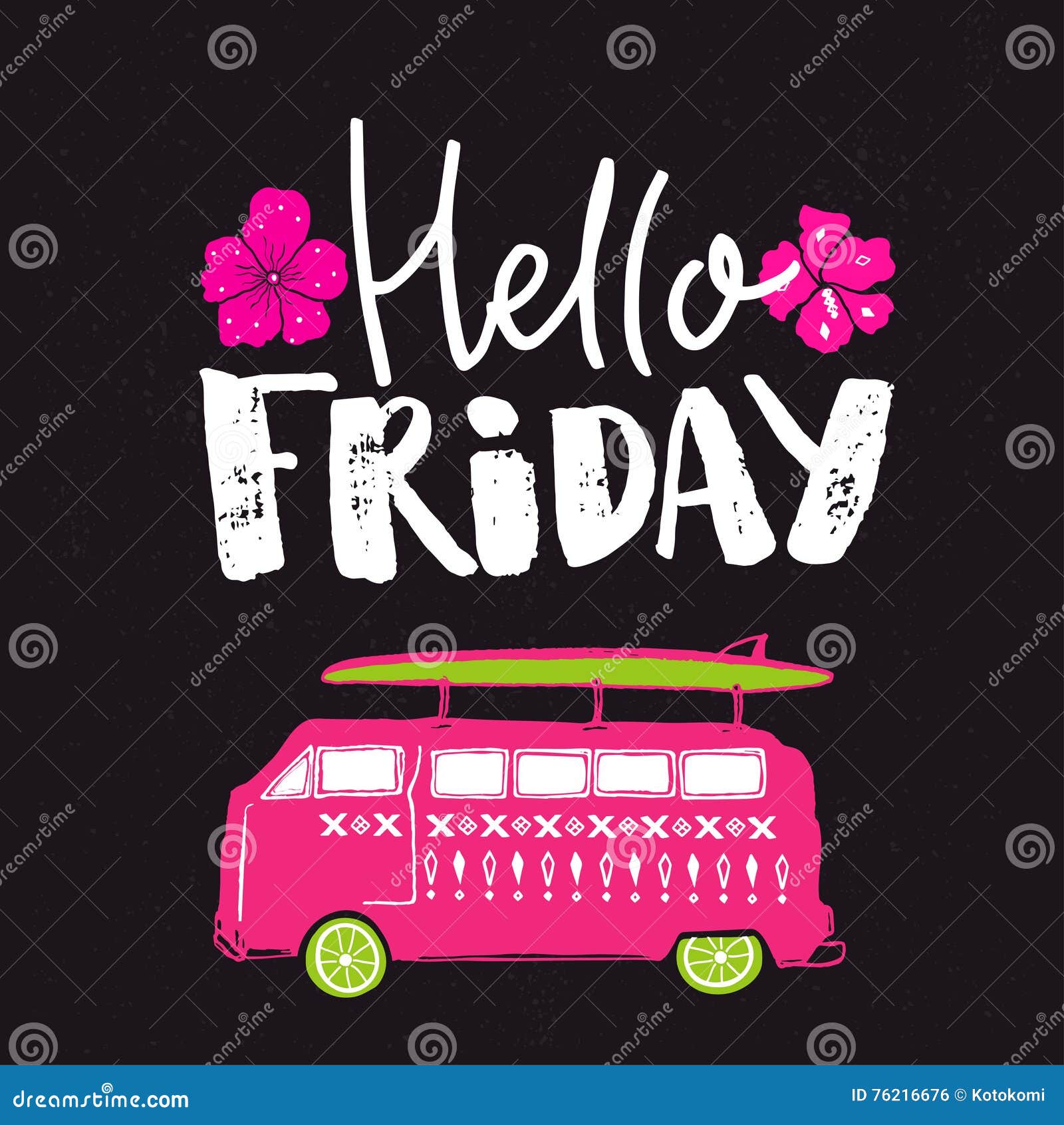 Hello Friday. Positive Saying Stock Vector - Illustration of office ...