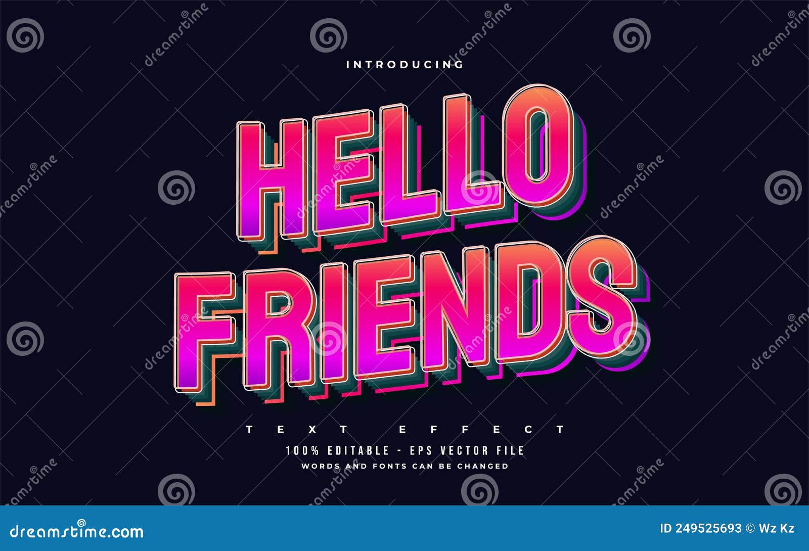 Hello Friends Banner For The Website. Banner With Font Combination On ...