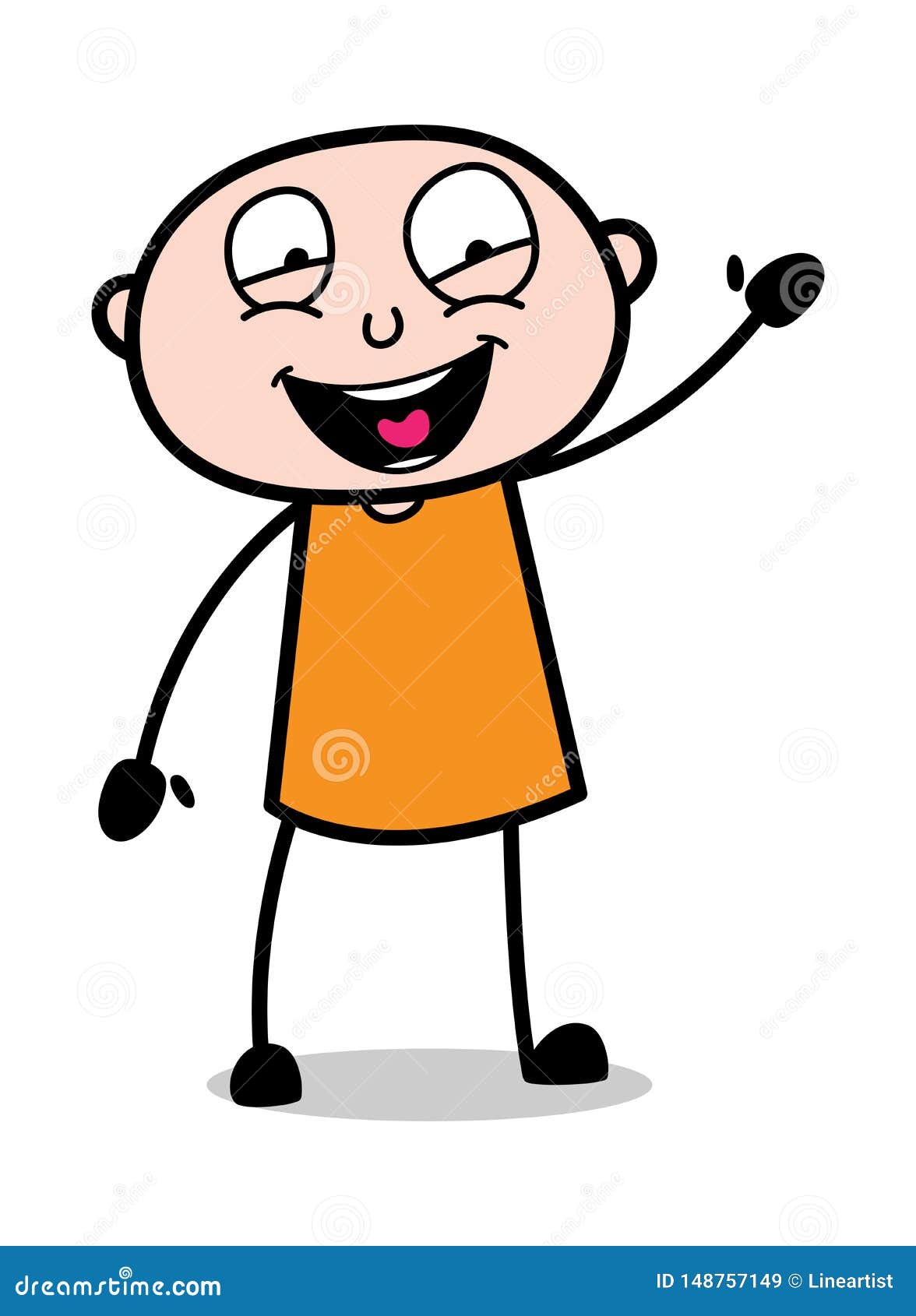 Hello Gesture with Smile - Cartoon Thief Criminal Guy Vector ...